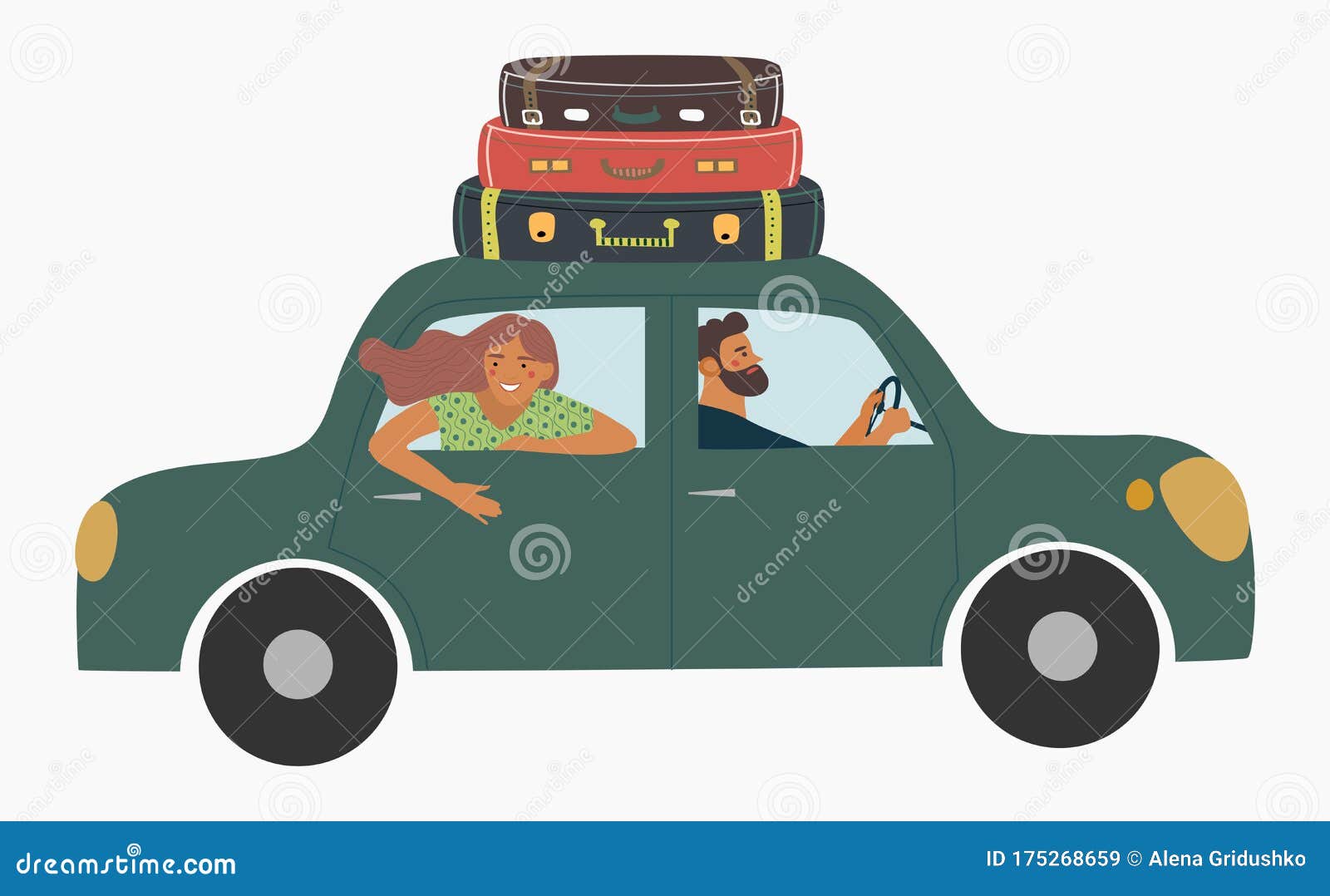 People Travel by Car . Isolated Vector Illustration Stock Vector ...