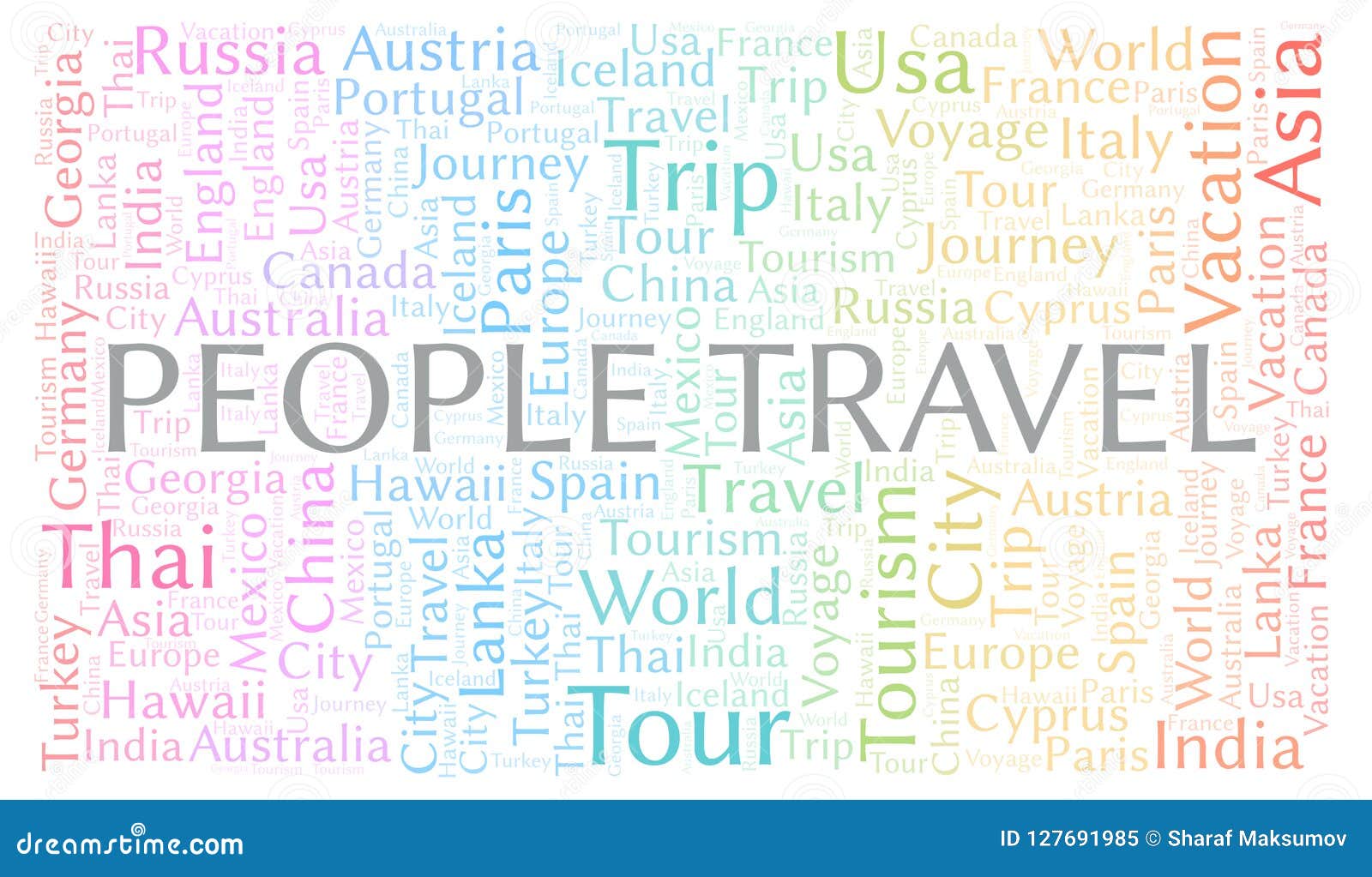 People Travel word cloud. stock illustration. Illustration of print ...