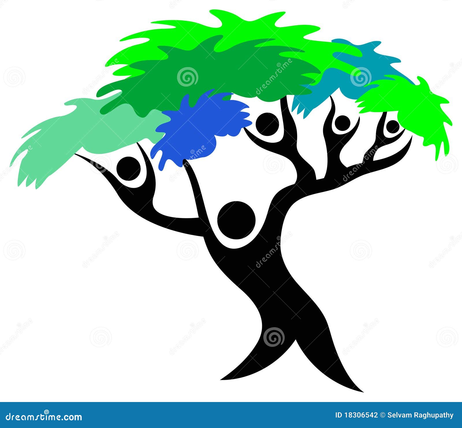 People tree stock vector. Illustration of conservation - 18306542