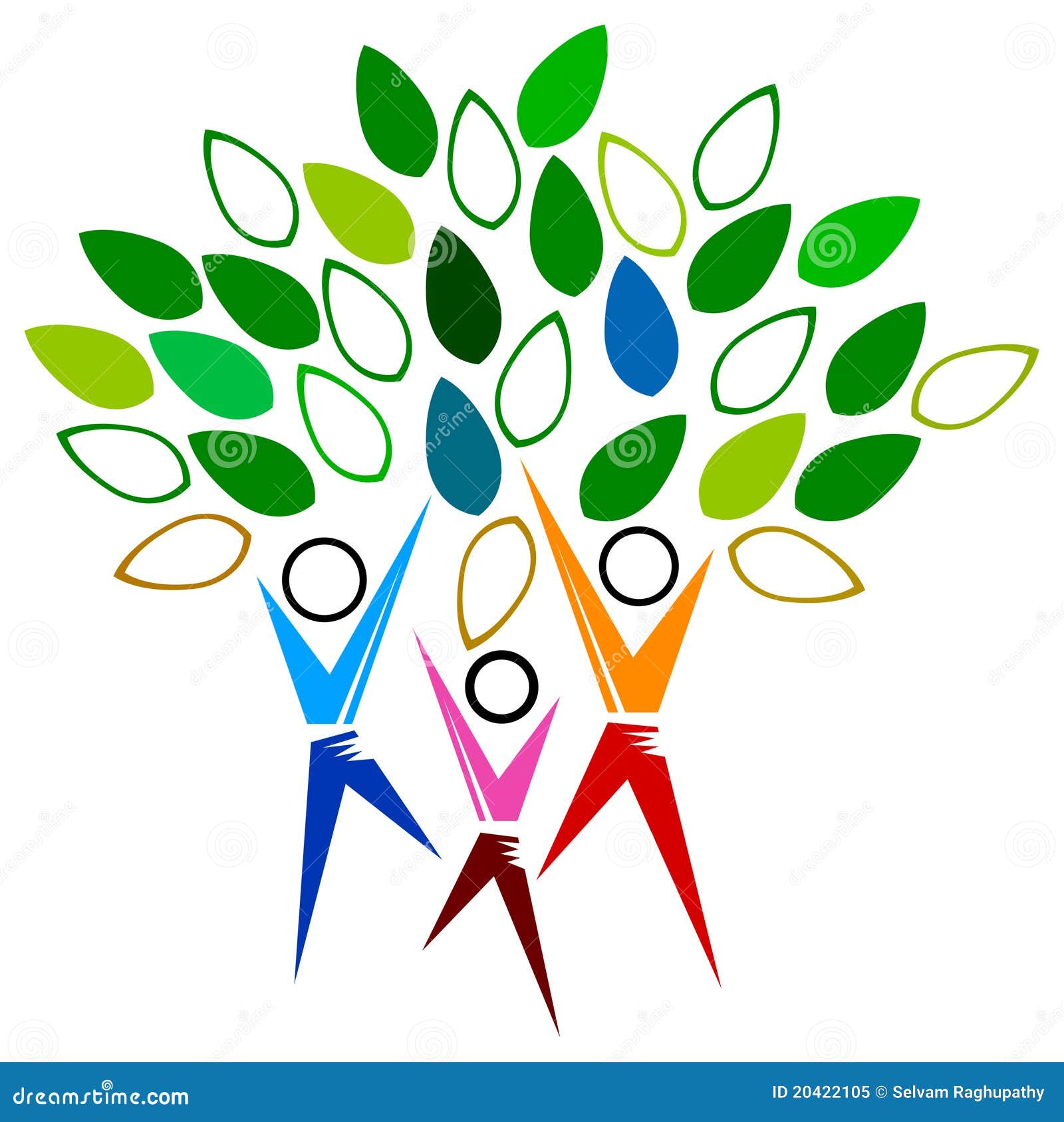 People tree stock vector. Illustration of friends, human - 20422105