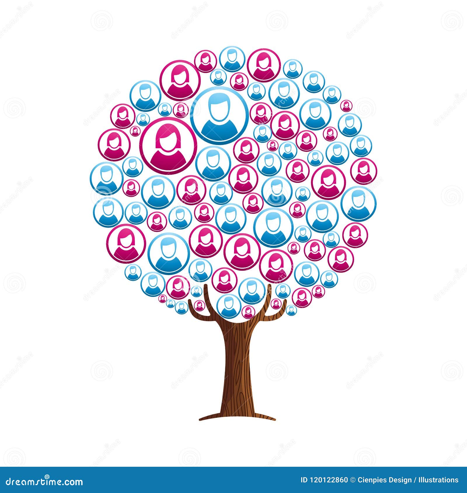 People Tree Concept for Community Teamwork Stock Vector - Illustration ...