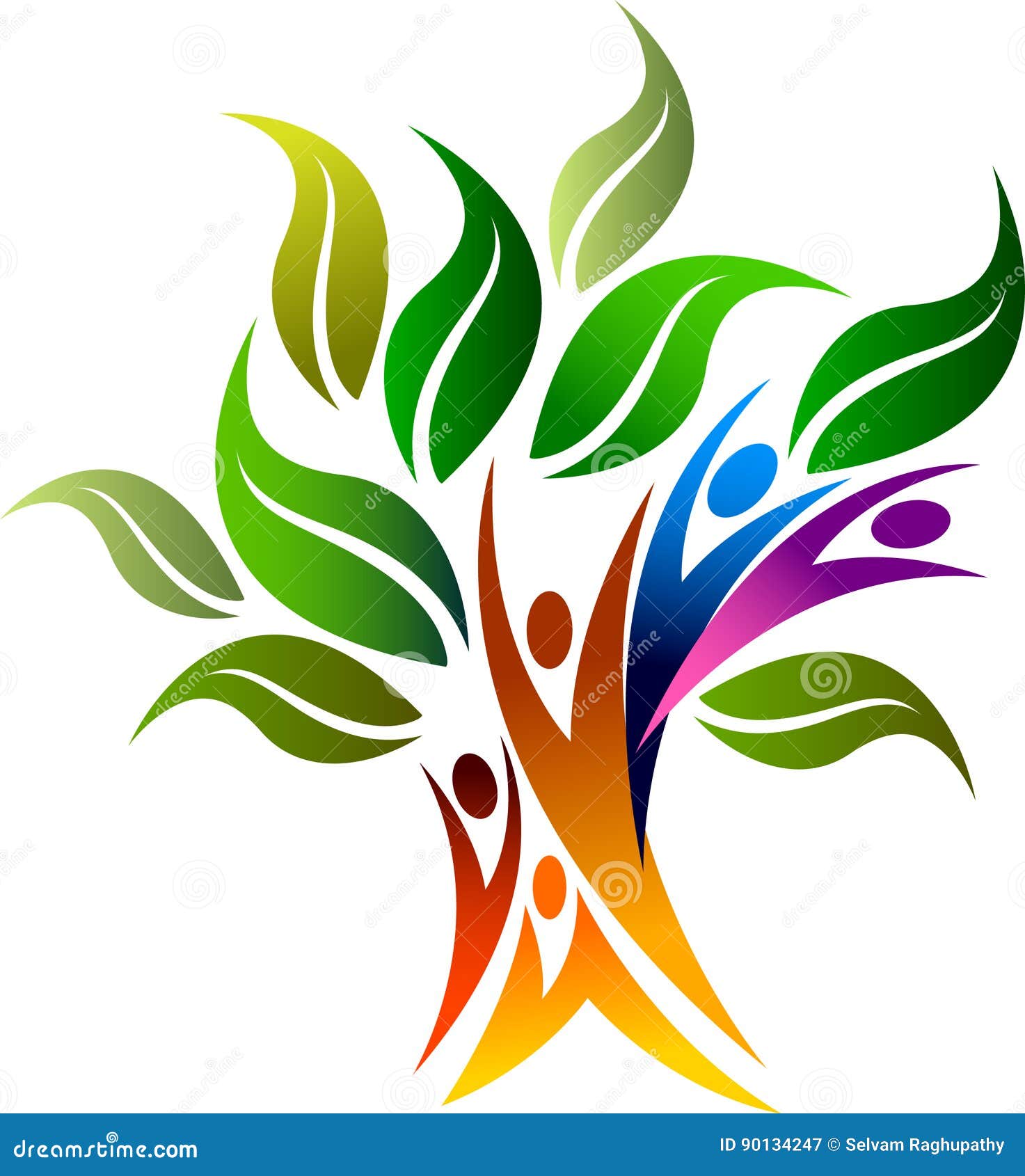 People tree stock vector. Illustration of friends, cartoon - 90134247