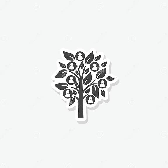 People Tree Logo Sticker Icon Stock Vector - Illustration of care ...