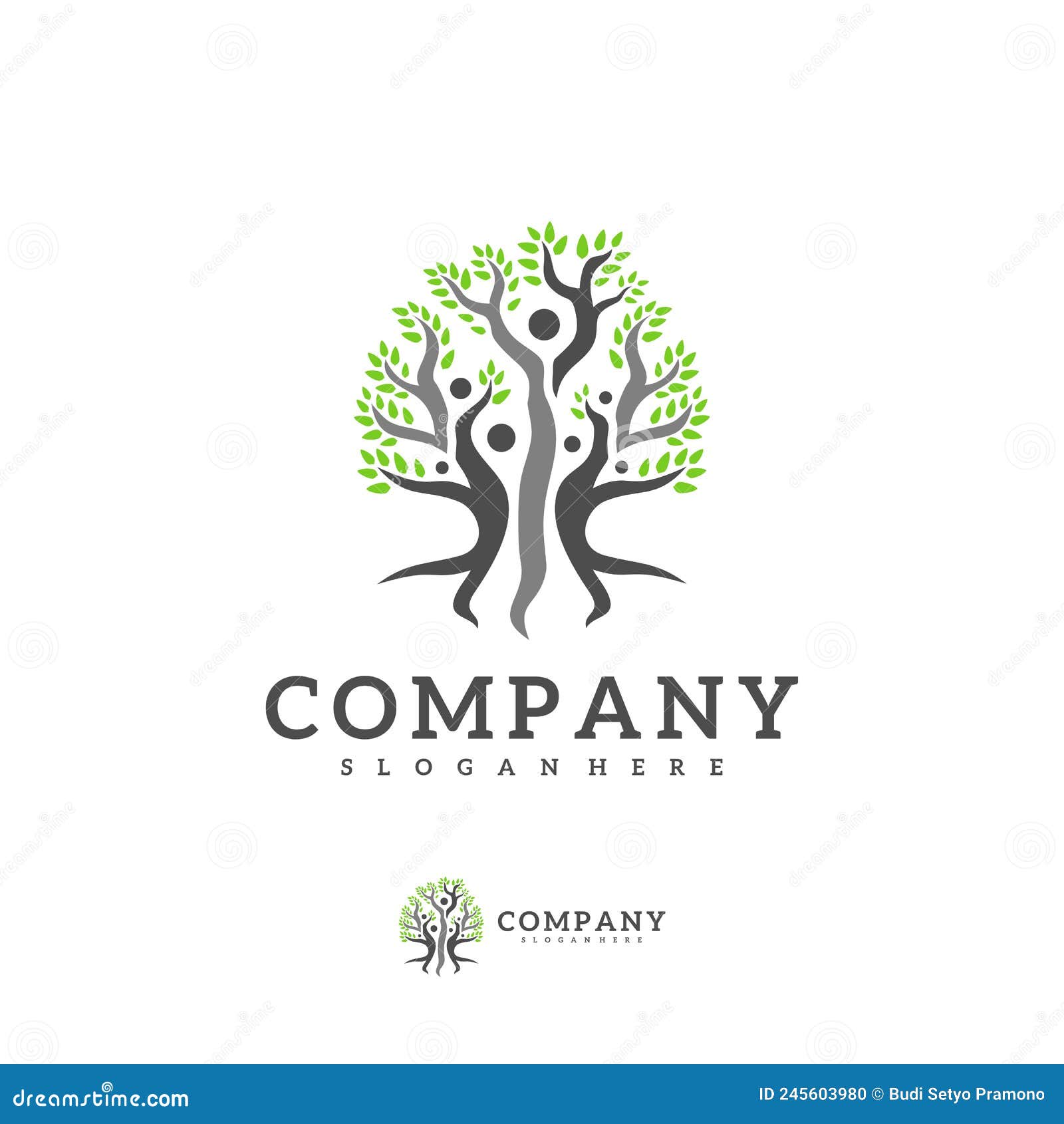 People Tree Logo Vector Template, Creative Tree Logo Design Concepts ...