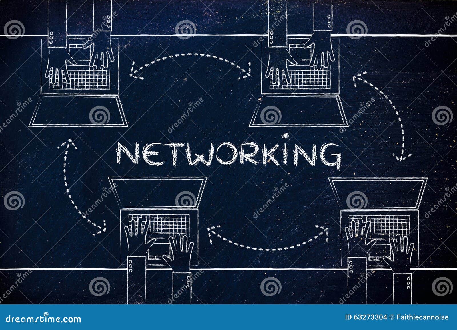 People Typing on Laptops, Networking and Communicating Stock Photo ...