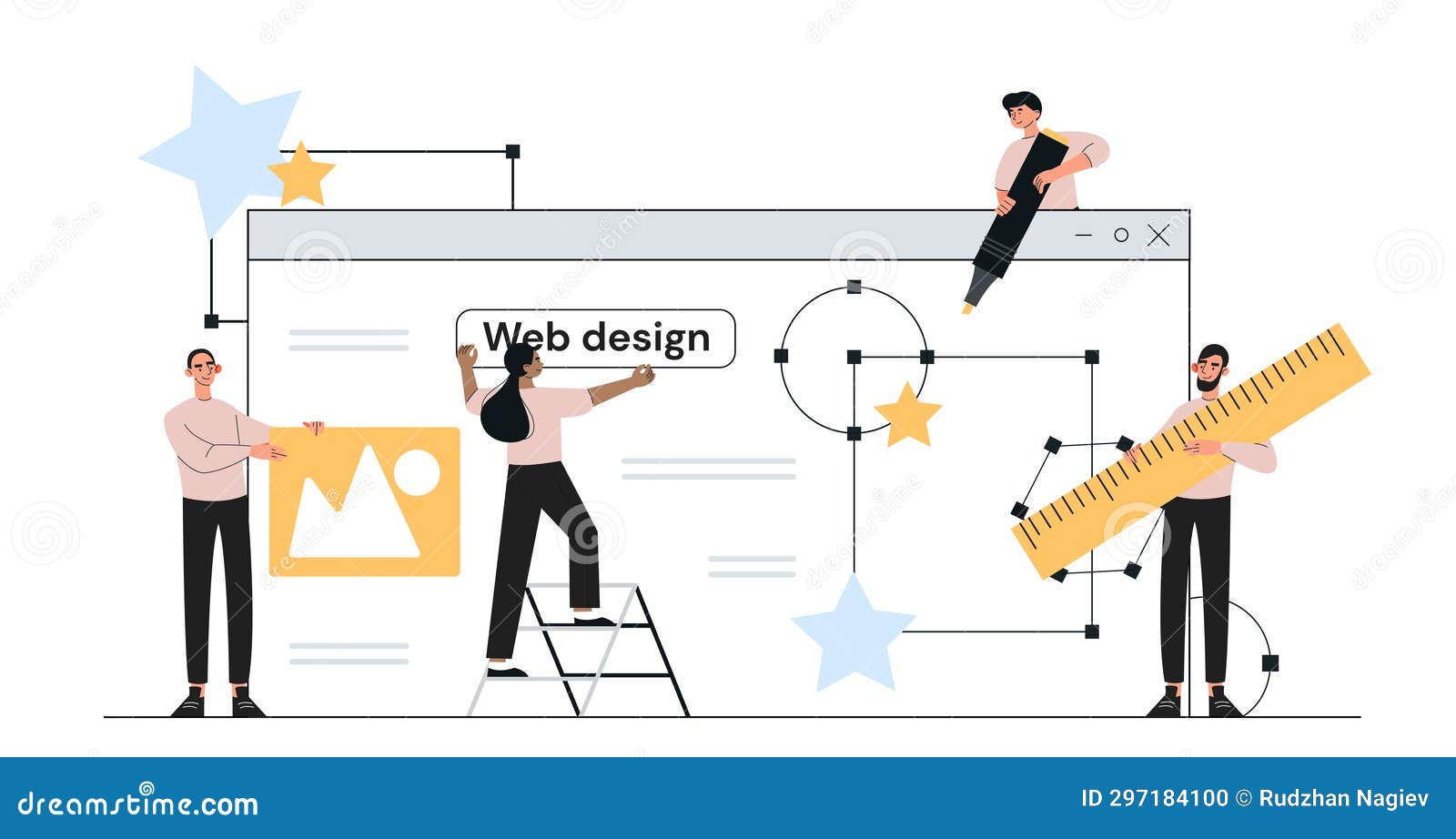 People with UI and UX Design Vector Concept Stock Vector - Illustration ...