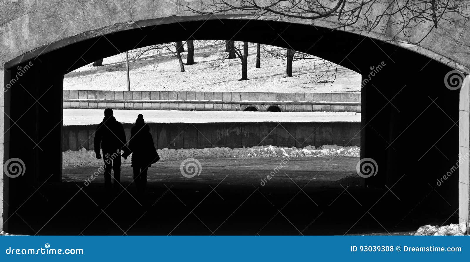 People Under the Bridge in the Arch Stock Photo - Image of black ...