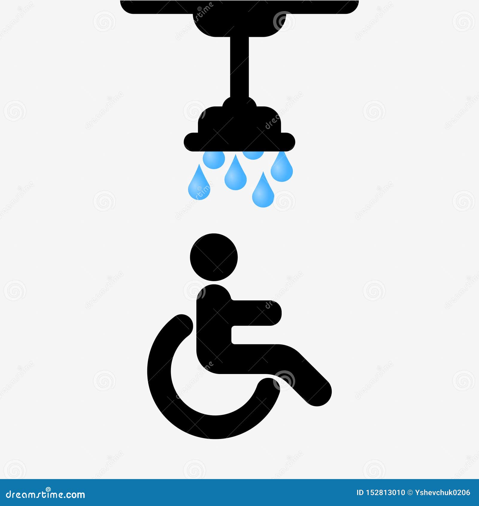 People Under the Shower. White Background. Vector Illustration Stock ...