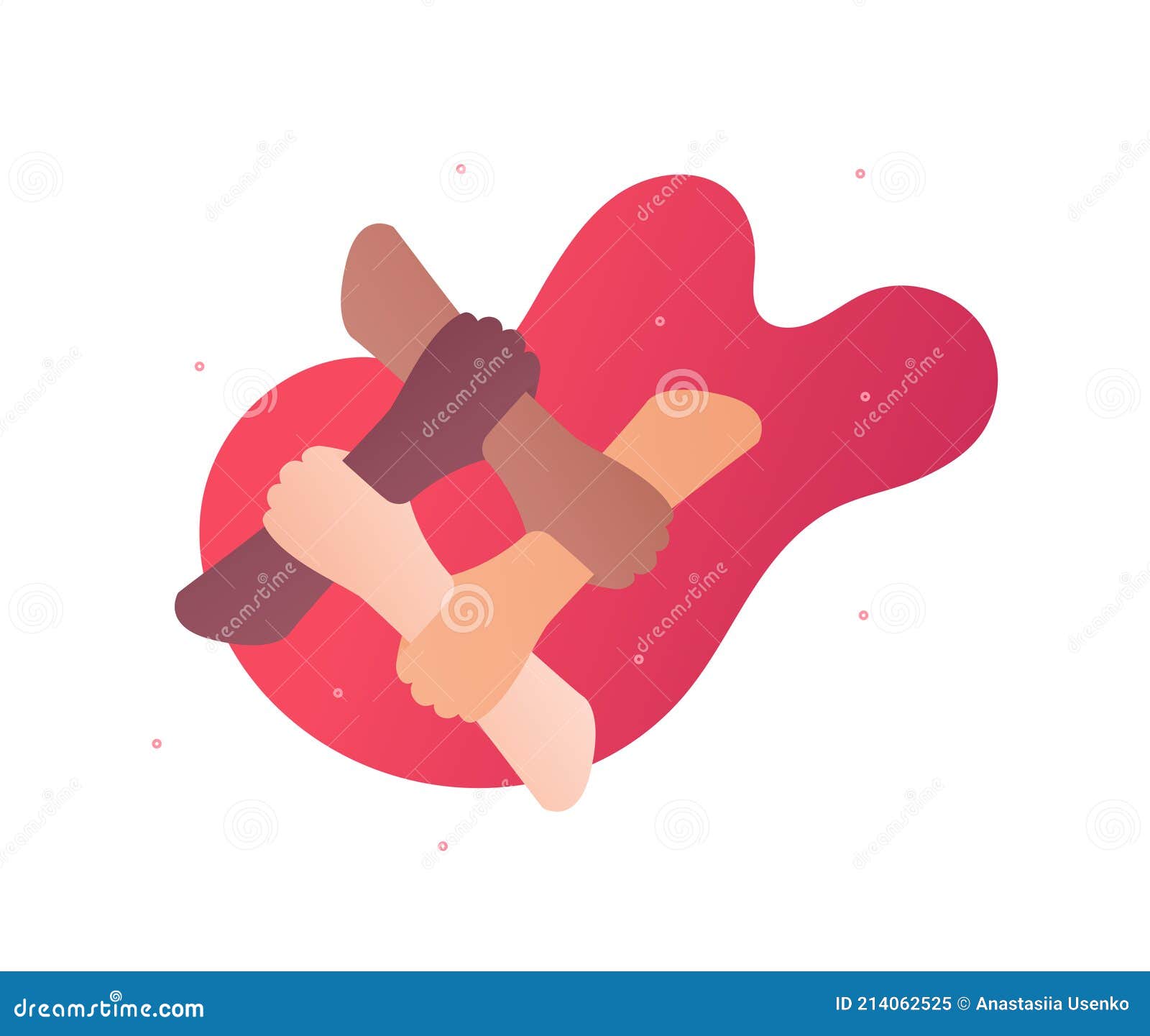 Illustration Of Multicultural Boy And Girl Hugging The Globe. Funny ...