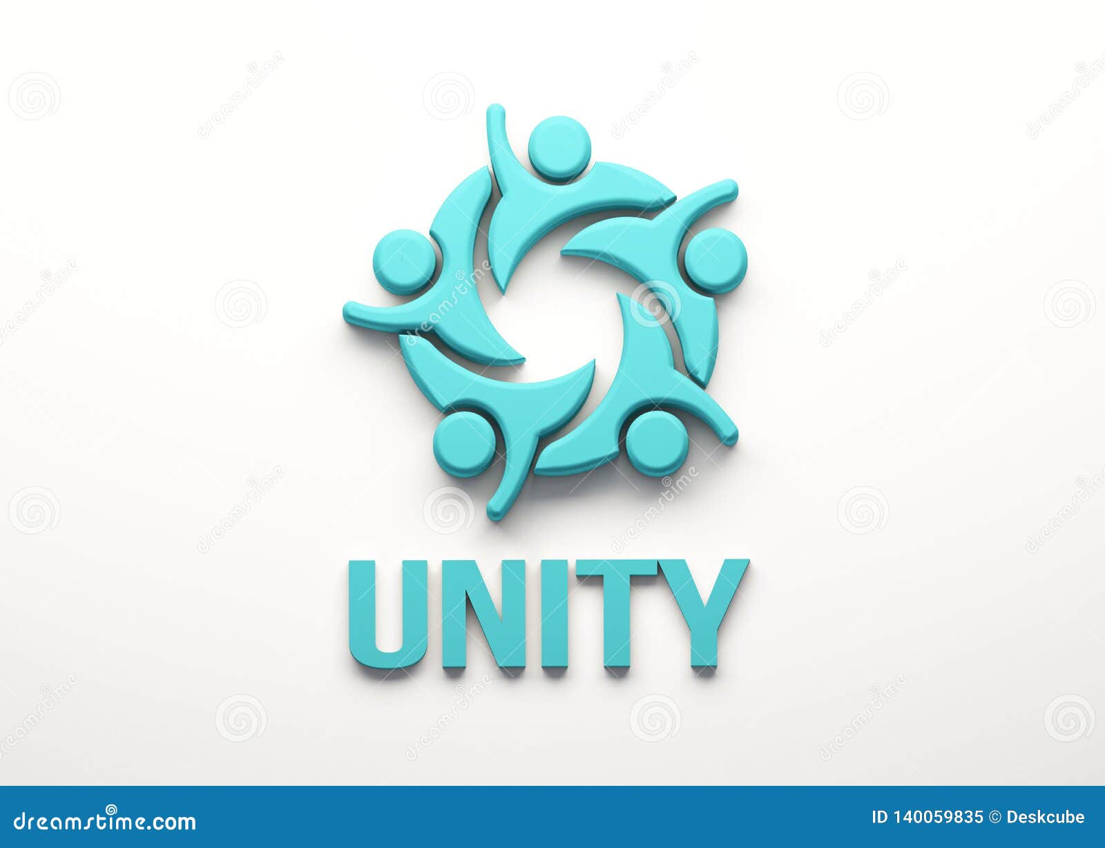 Unity People Group. 3D Render Illustration Stock Illustration ...