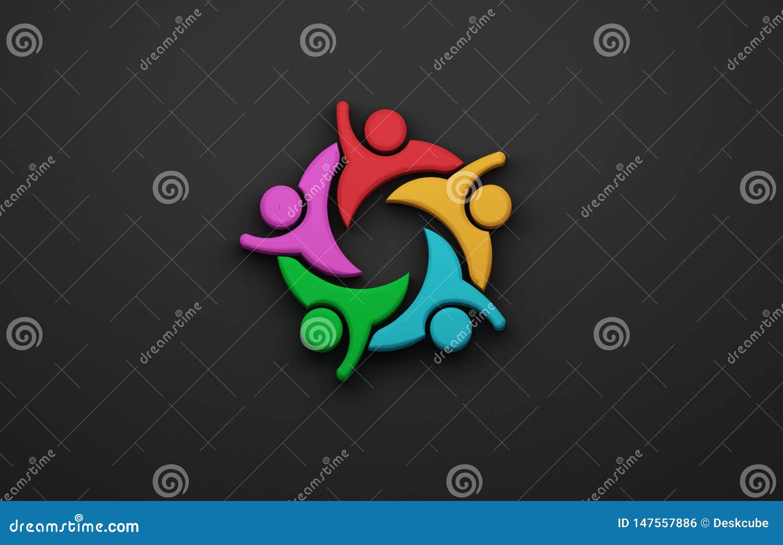 Teamwork People Group. 3D Render Illustration Stock Illustration ...