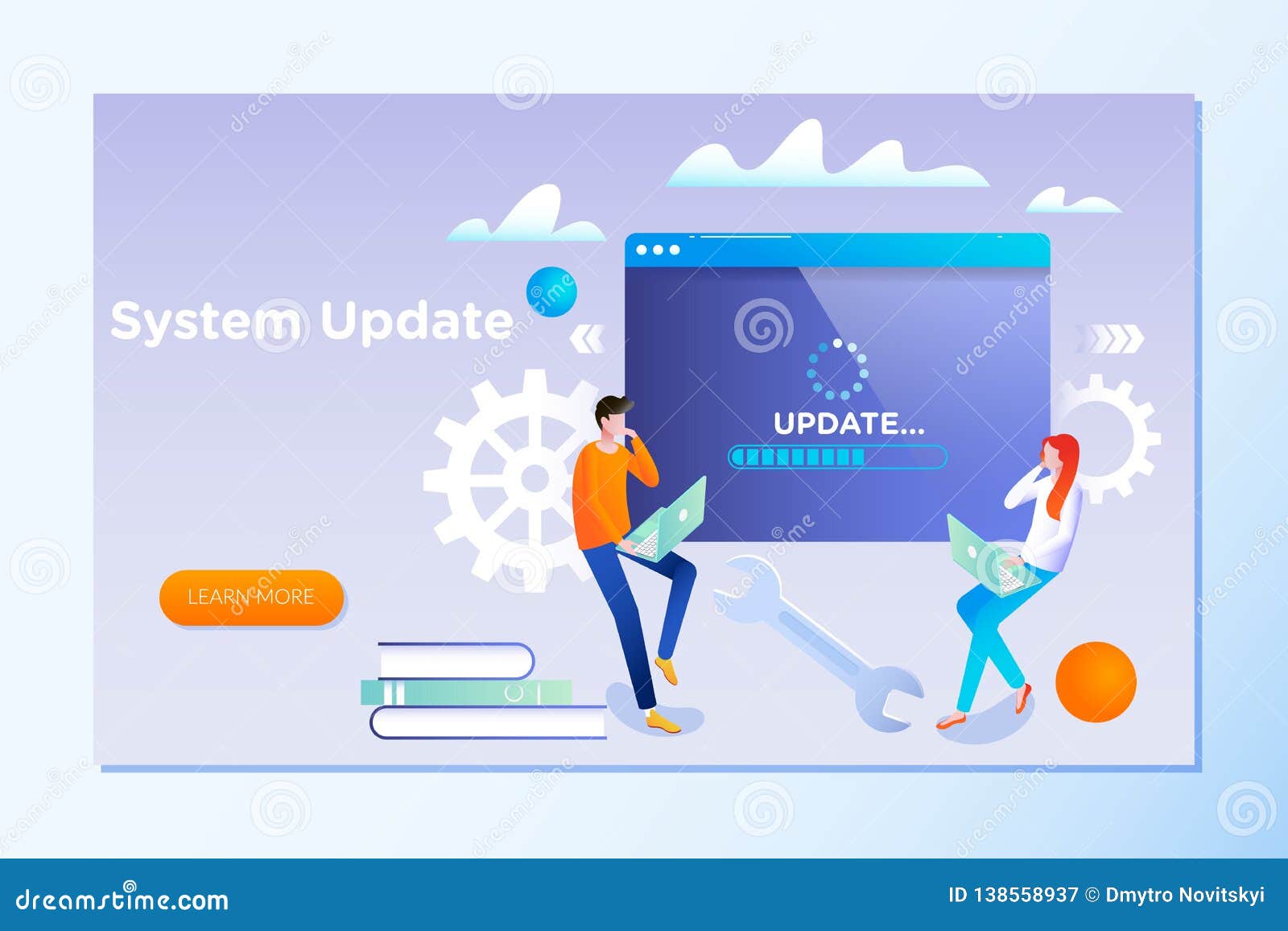 System Update. People Update Operation System Can Use for, Landing Page ...