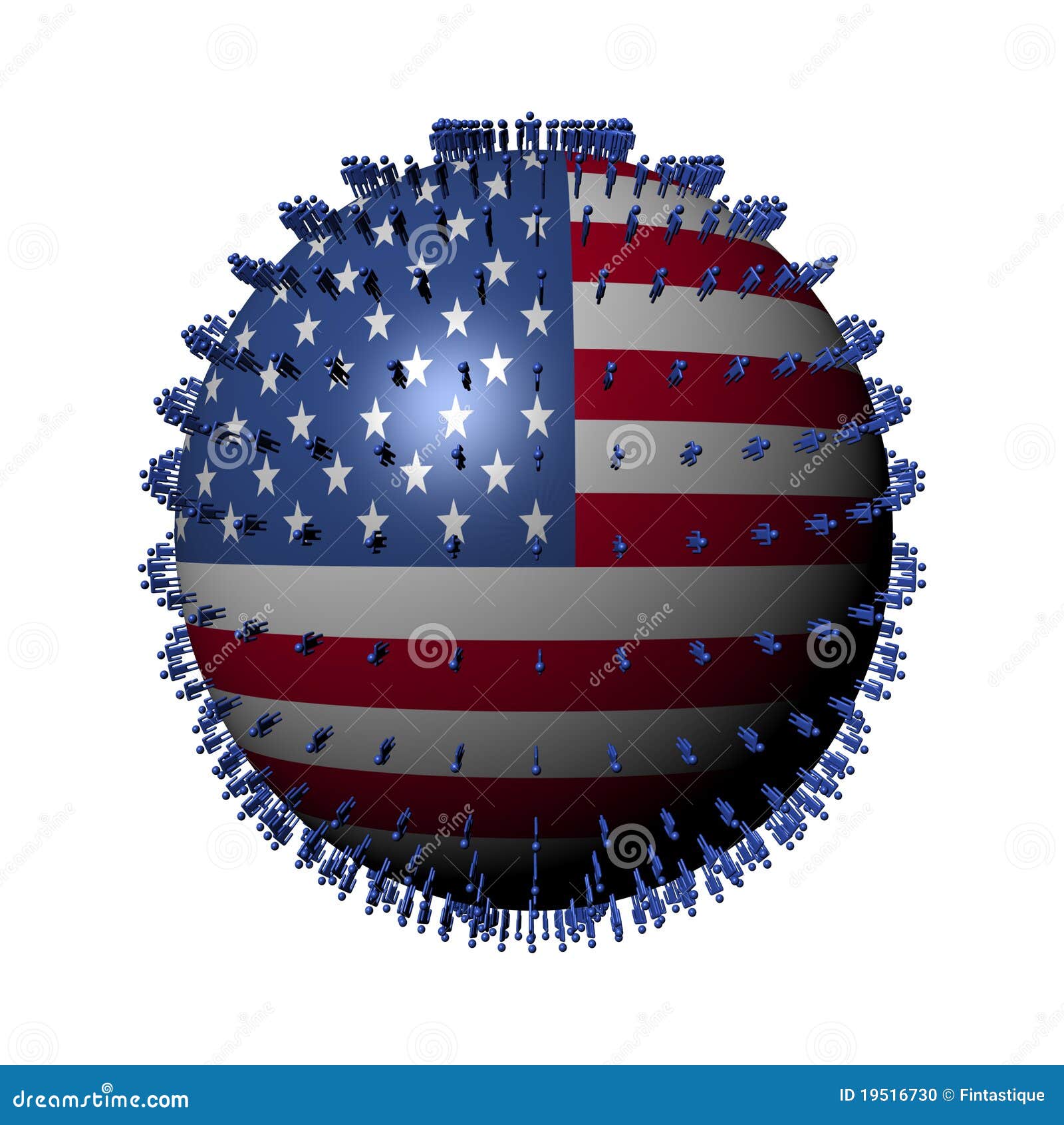 People on USA flag sphere stock illustration. Illustration of ...