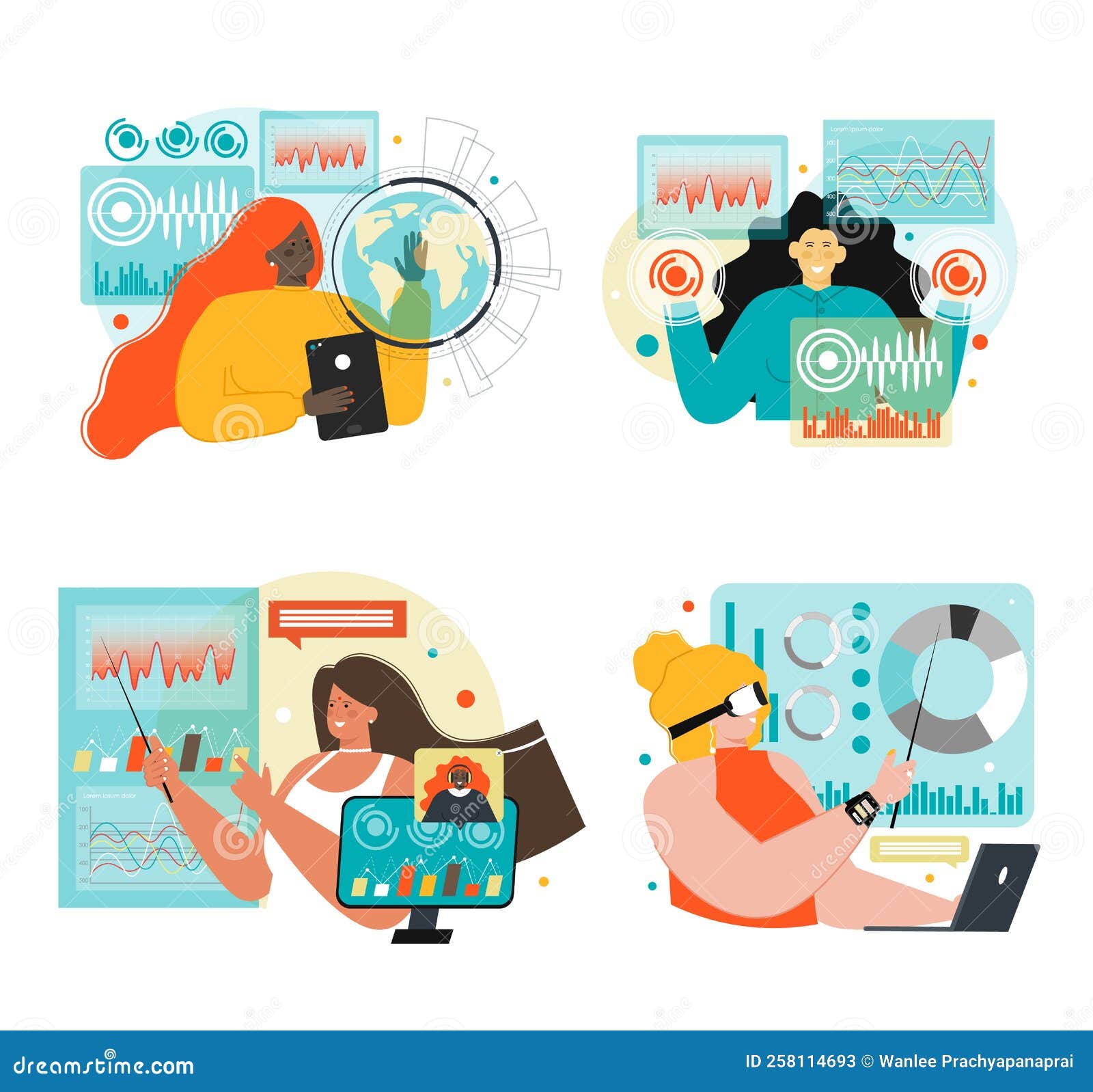 People Use AI Smart Analysis Technology Vector Stock Vector ...