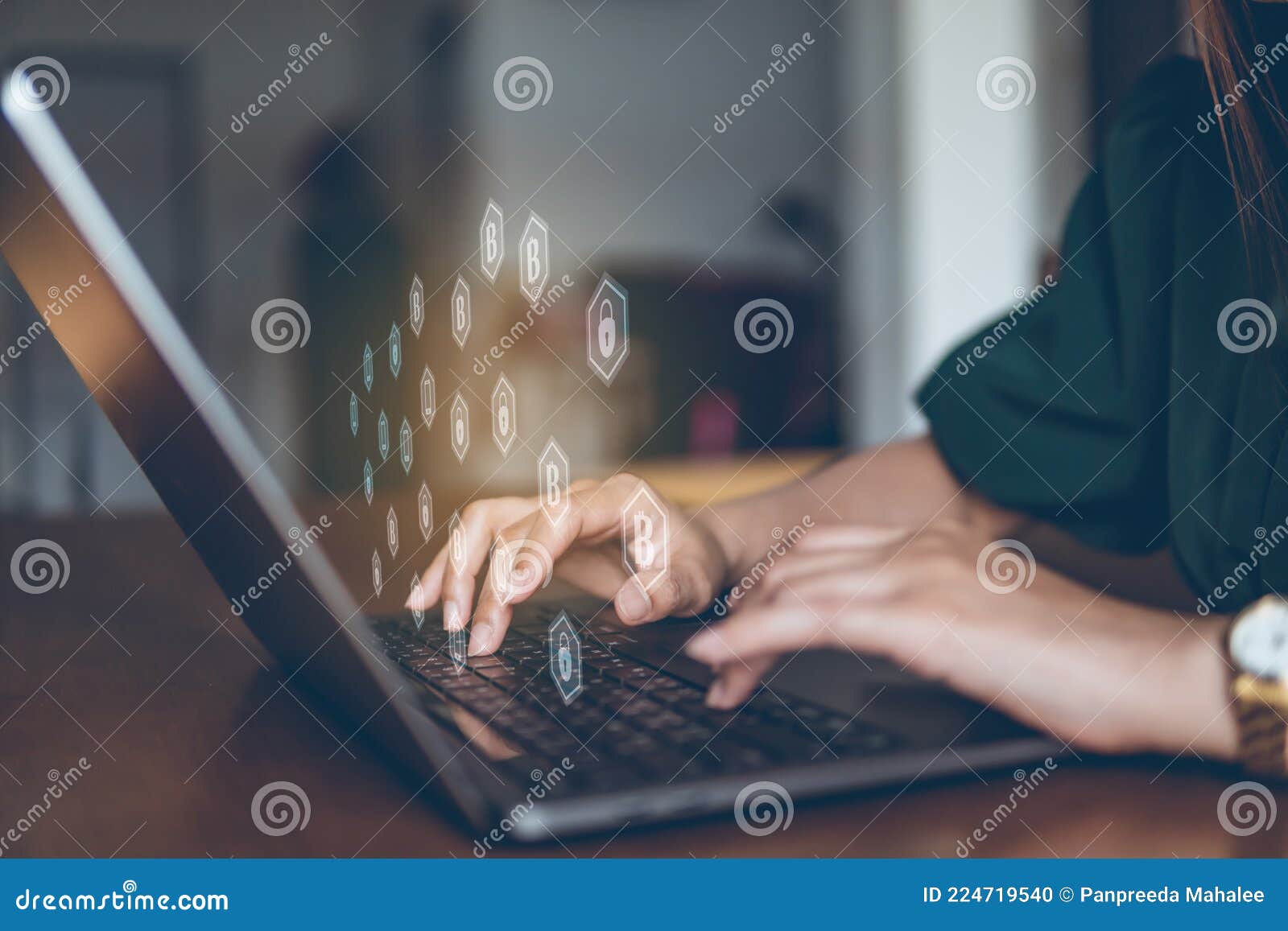 People Use Computer Laptop for Review Rating Online. Stock Photo ...