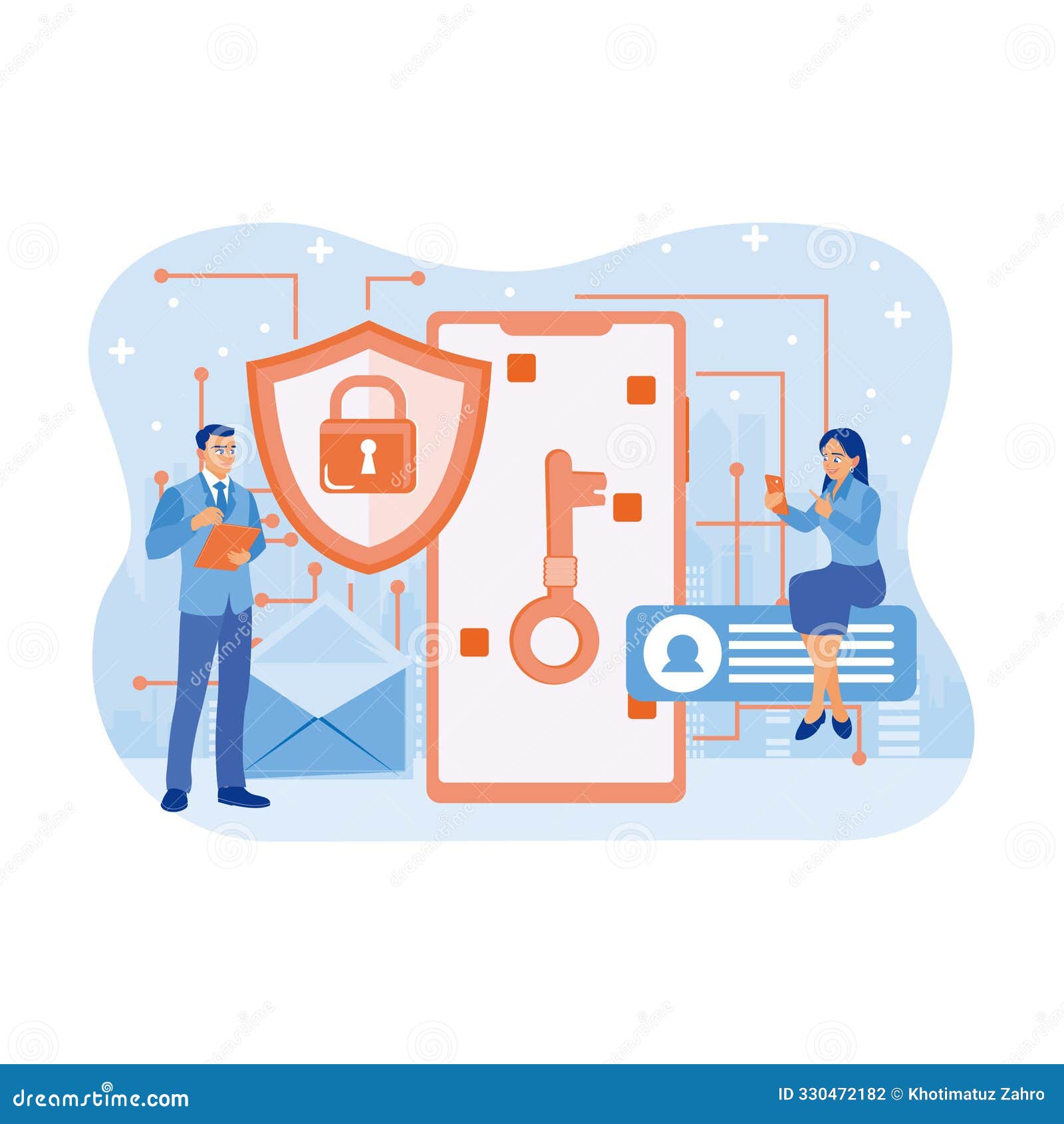 People Use Electronic Devices To Store Data. Protect Data Security and ...