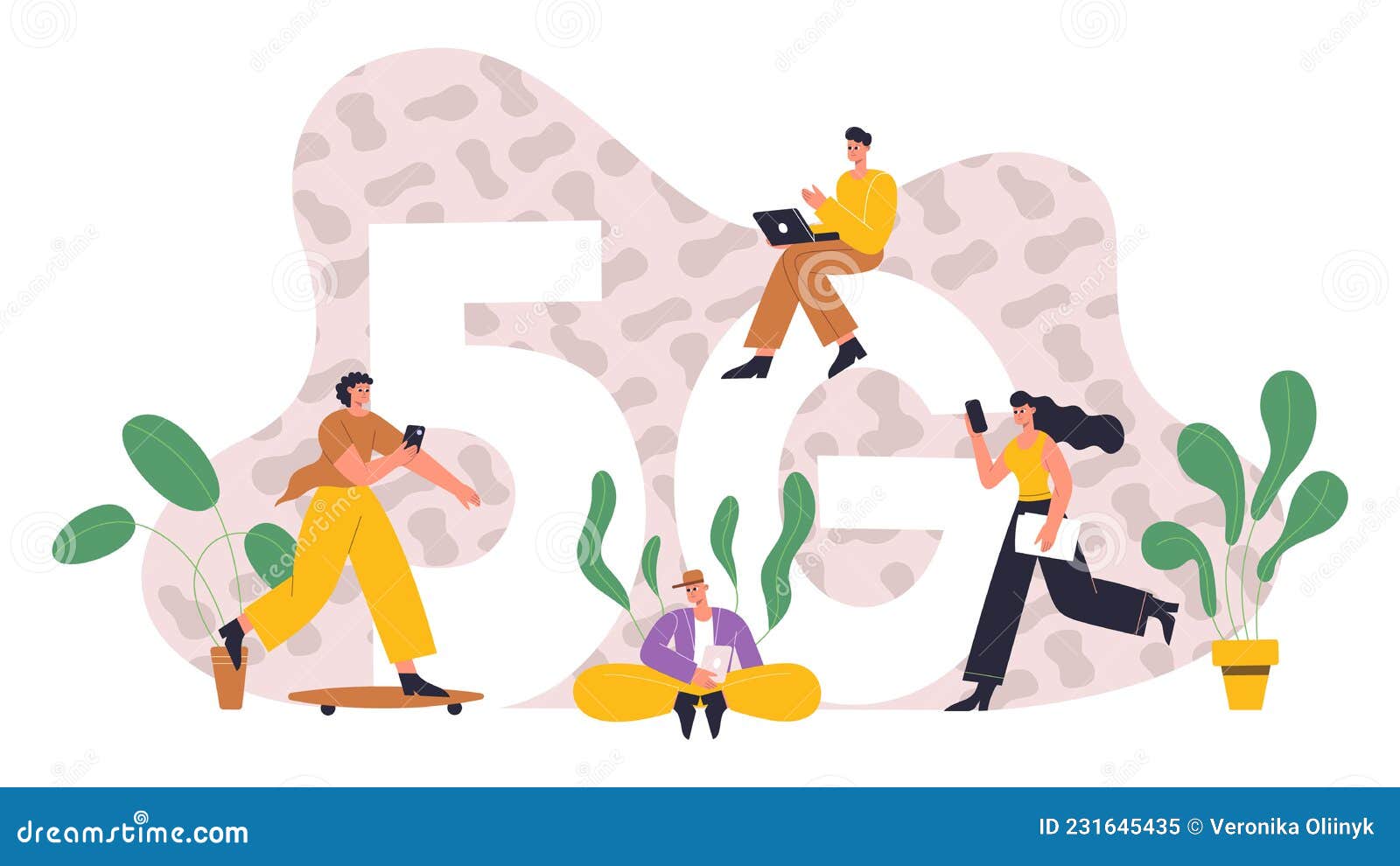 People Use Mobile Internet, Wireless 5G Internet Connection. Wireless ...