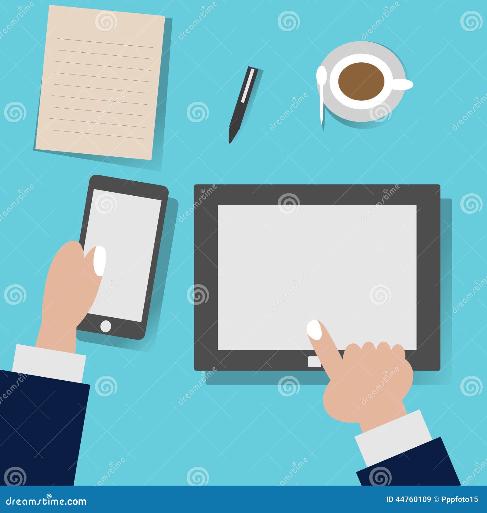 People Use Mobile and Tablet Stock Vector - Illustration of ...