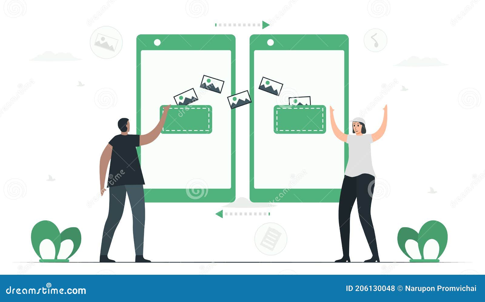 People Use NFC To Send Files in Smartphone. this is Communication ...