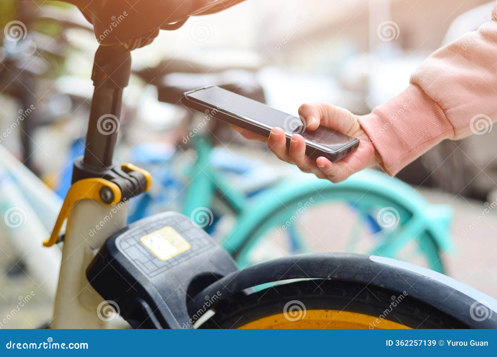 People Use Smart Phone To Scan the QR Code on a Shared Bike To Unlock ...
