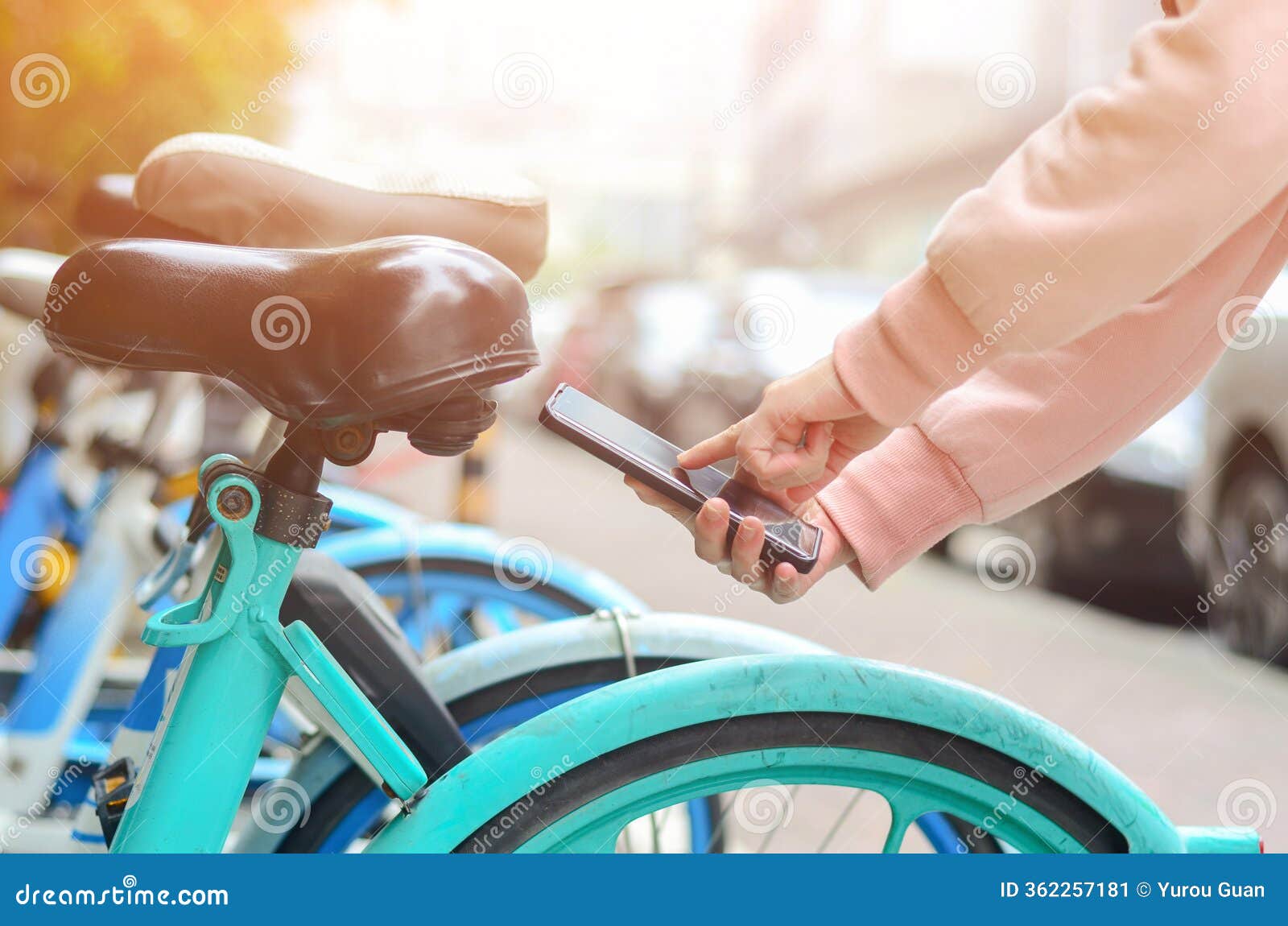 People Use Smart Phone To Scan the QR Code on a Shared Bike To Unlock ...