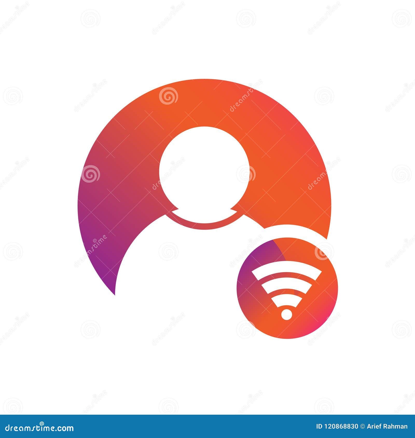 People /user Icon with Wifi Wireless Connection Symbol Vector Icon ...