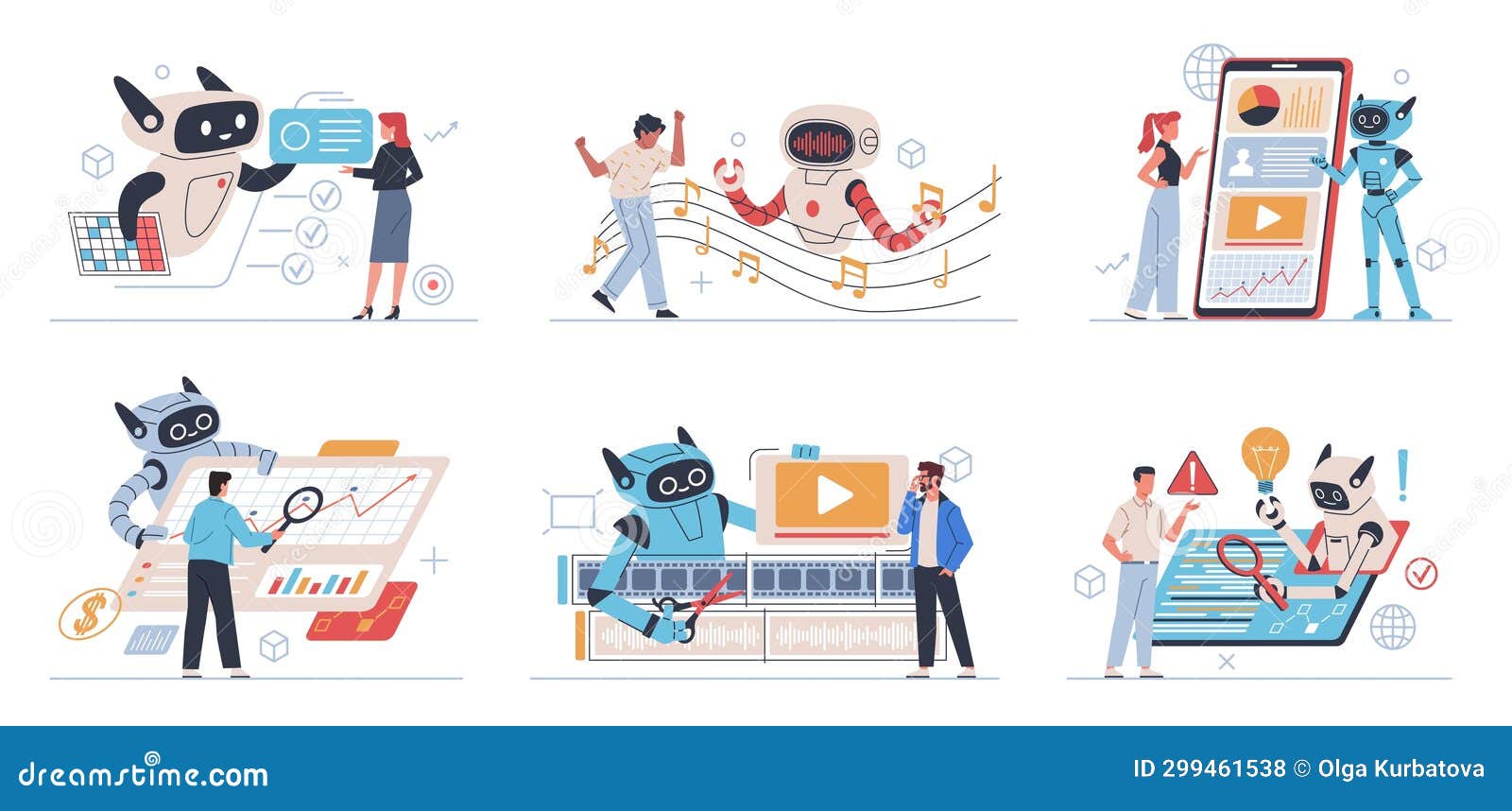 People Using AI. Artificial Intelligence Interacts with Users ...