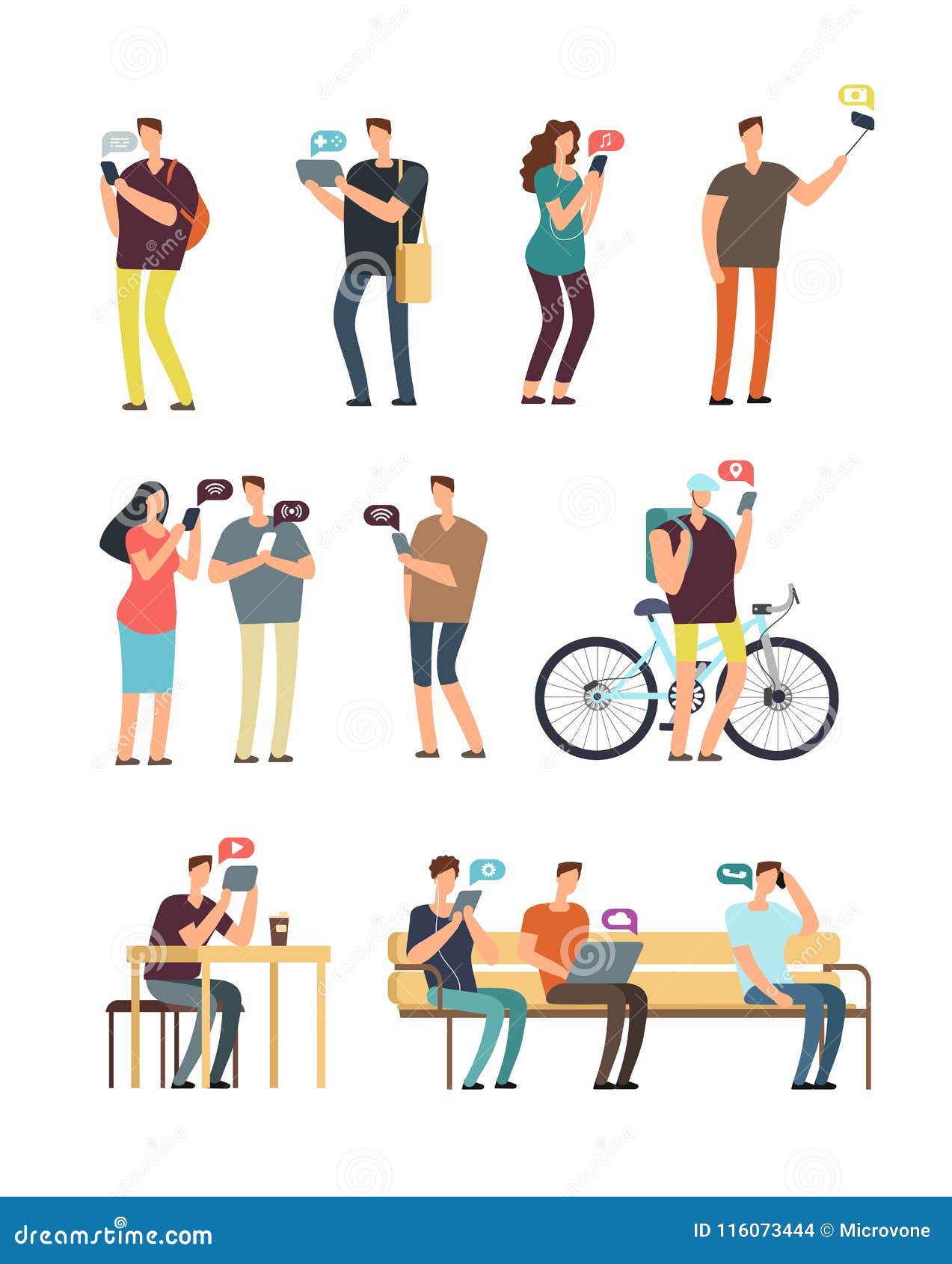 Smartphone Addiction Infographic Cartoon Vector | CartoonDealer.com ...