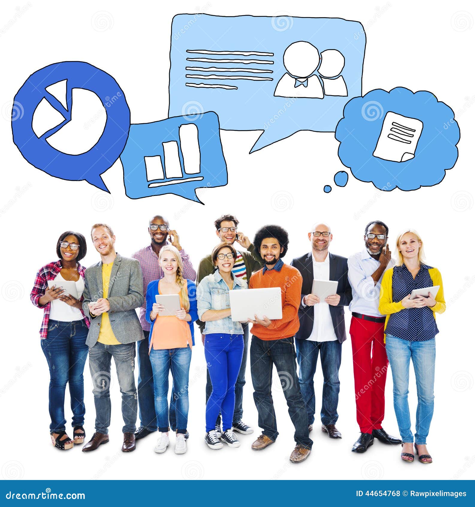 People Using Devices with Technology and Data Concepts Stock Photo ...