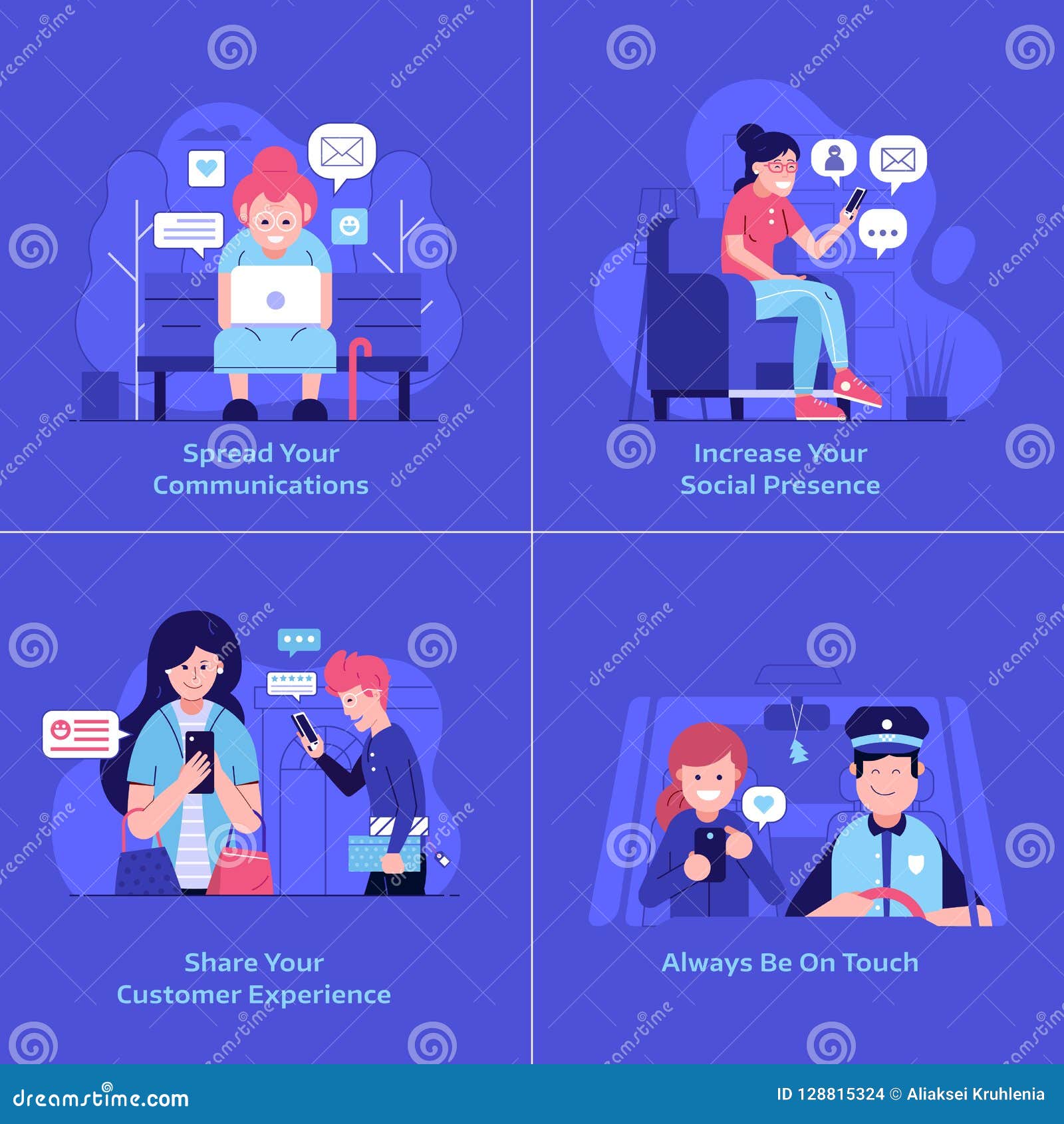 People Using Devices for Web Surfing Stock Vector - Illustration of ...