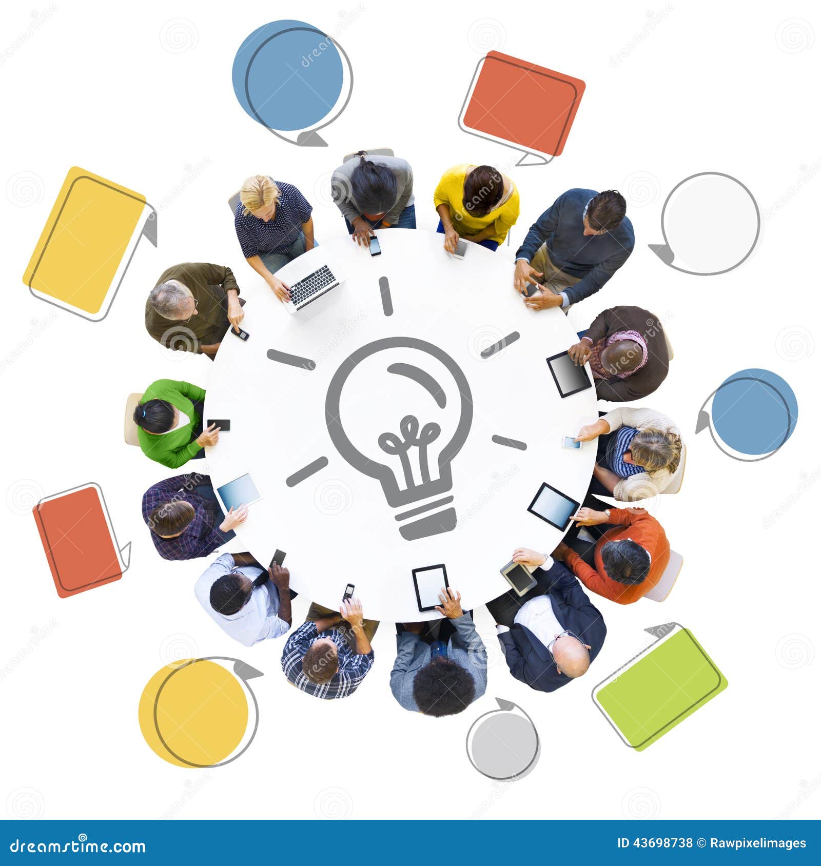 People Using Digital Devices with Idea Concept Stock Photo - Image of ...