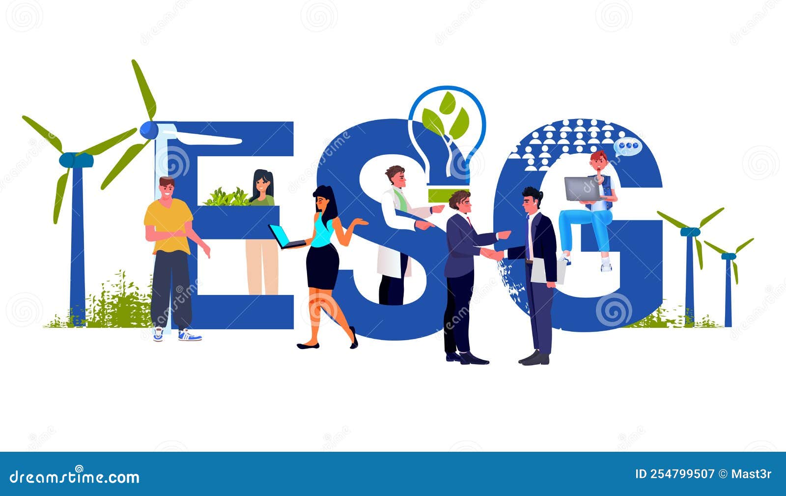 People Using Digital Gadgets Sustainable ESG Development Responsibility ...