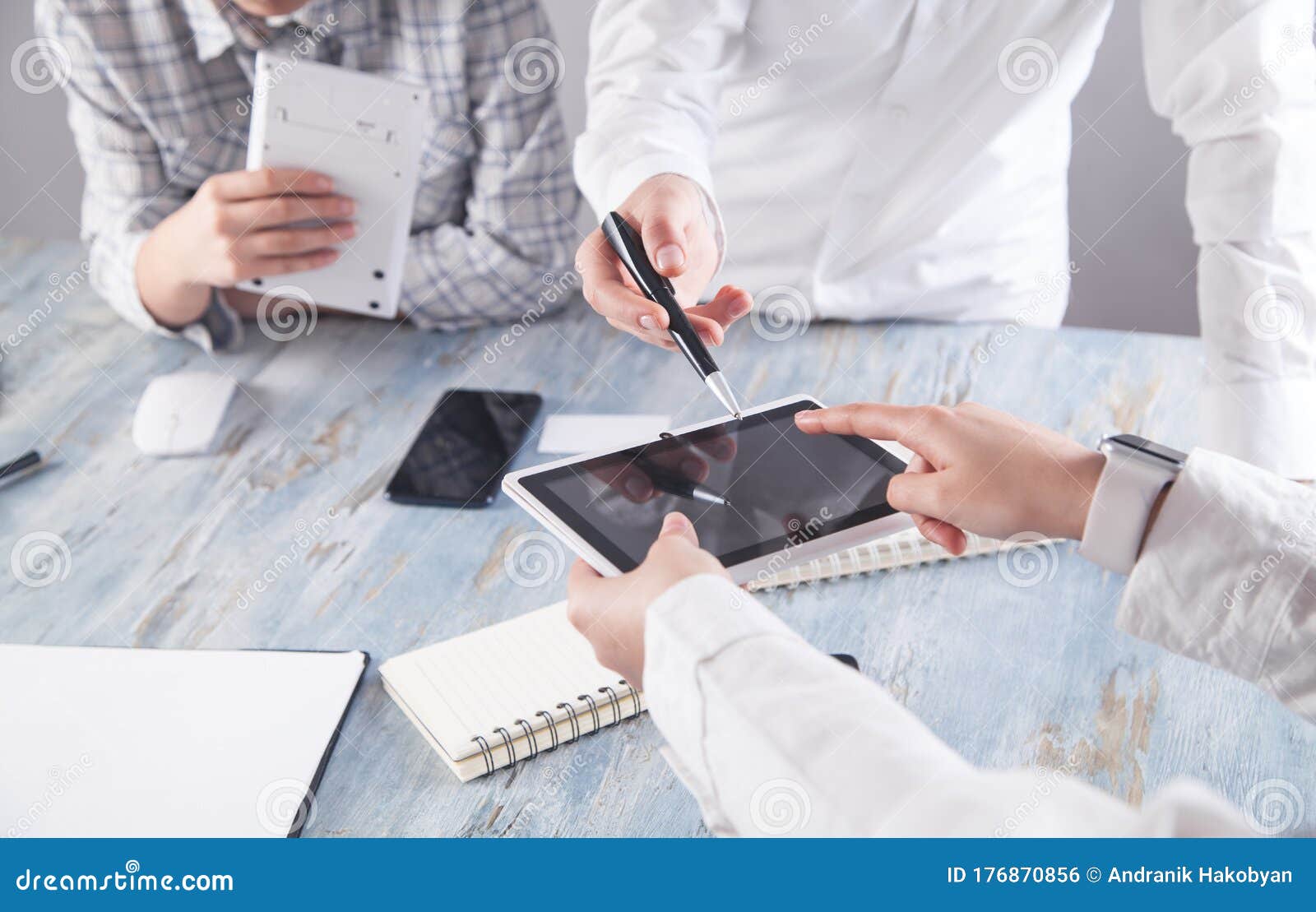 People Using Digital Tablet in Office Stock Photo - Image of working ...