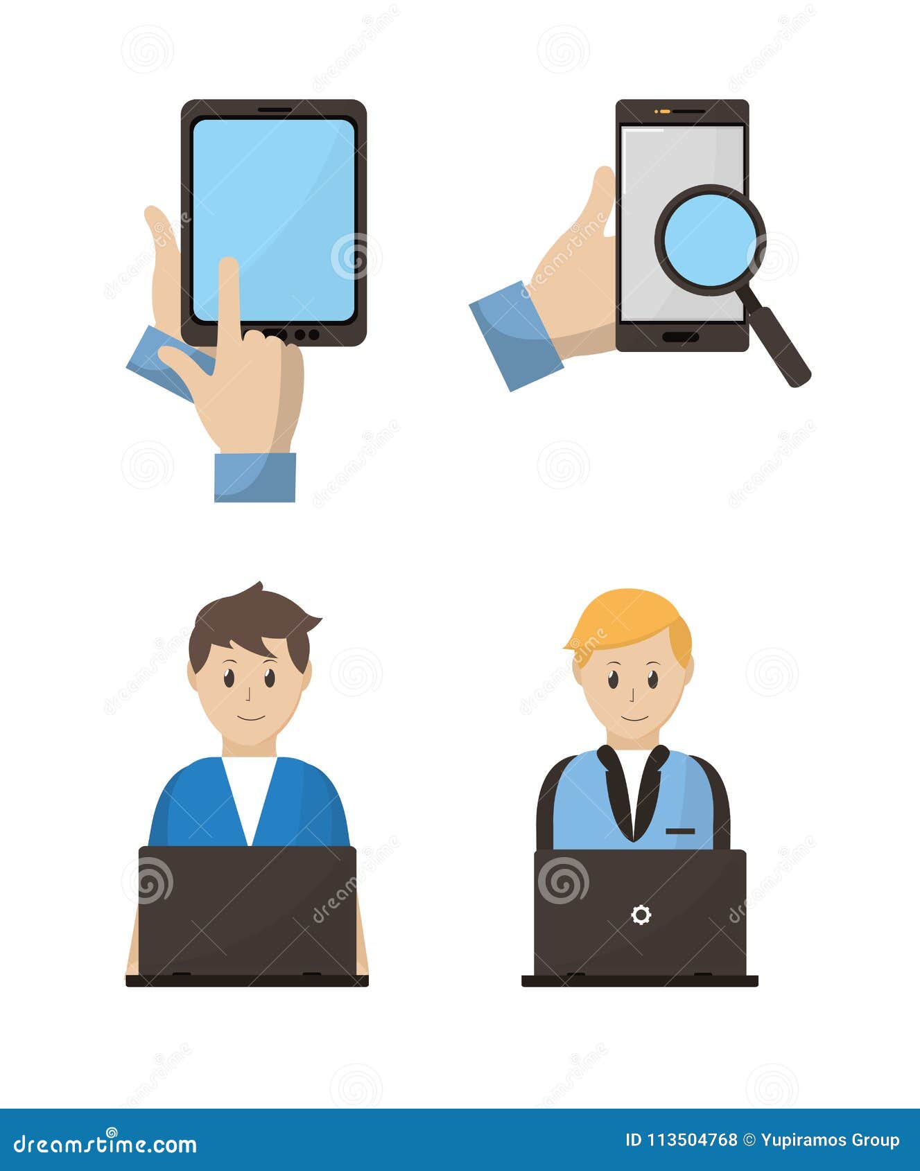 People Using Electronic Devices Stock Vector - Illustration of people ...