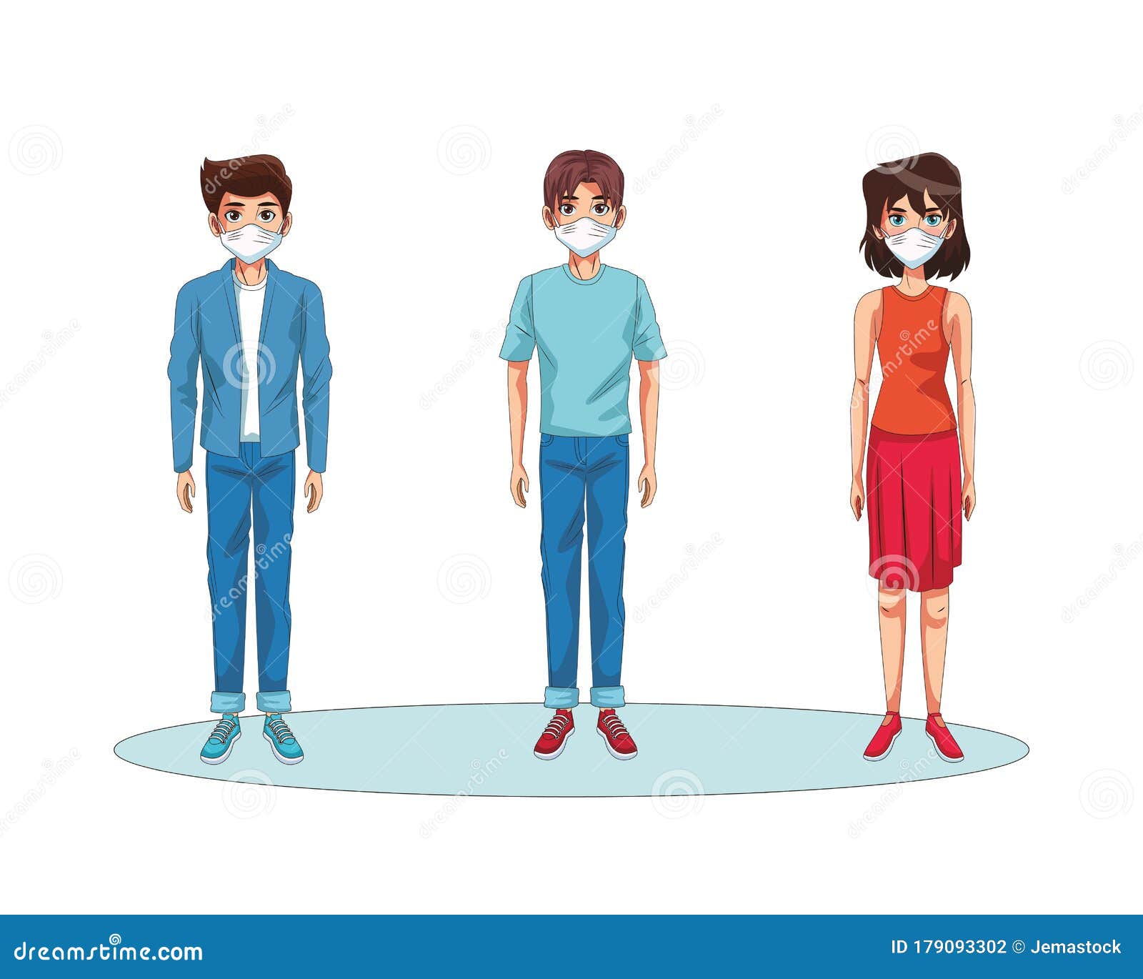 People Using Face Masks Characters Stock Vector - Illustration of ...