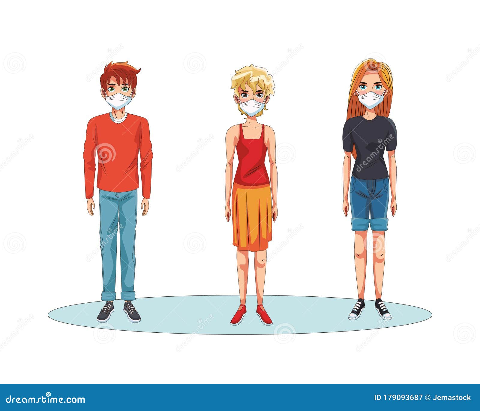 People Using Face Masks Characters Stock Vector - Illustration of ...