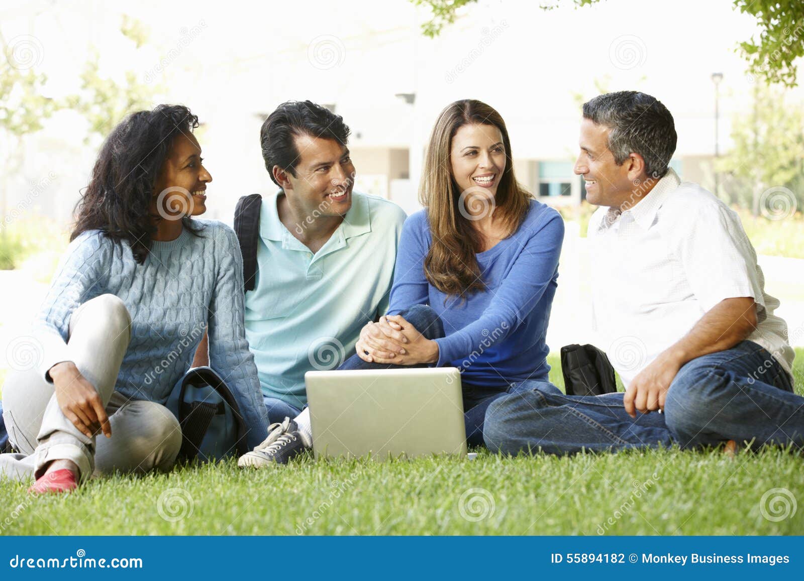 People Using Laptop Outdoors Stock Photo - Image of outside, outdoors ...