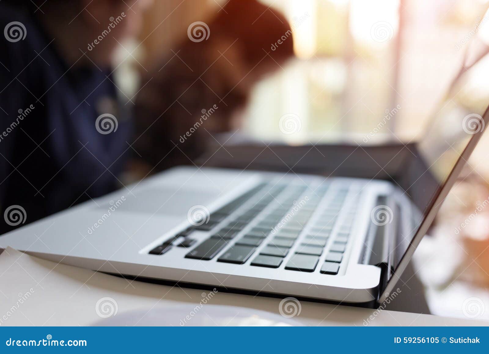 People Using Laptop Working in Living Room Stock Image - Image of ...