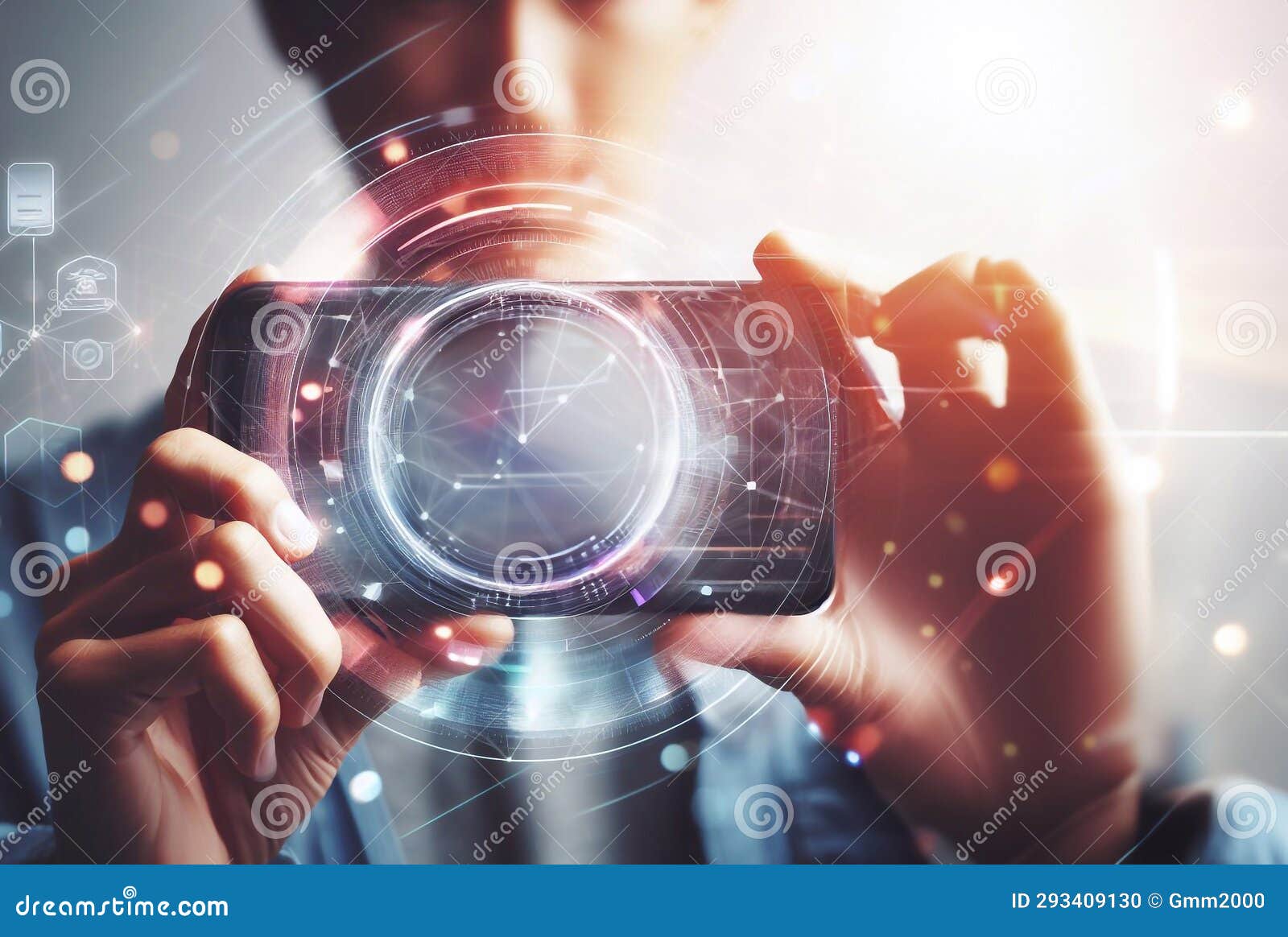 People Using Mobile Phones with Holographic Graphics on Internet ...