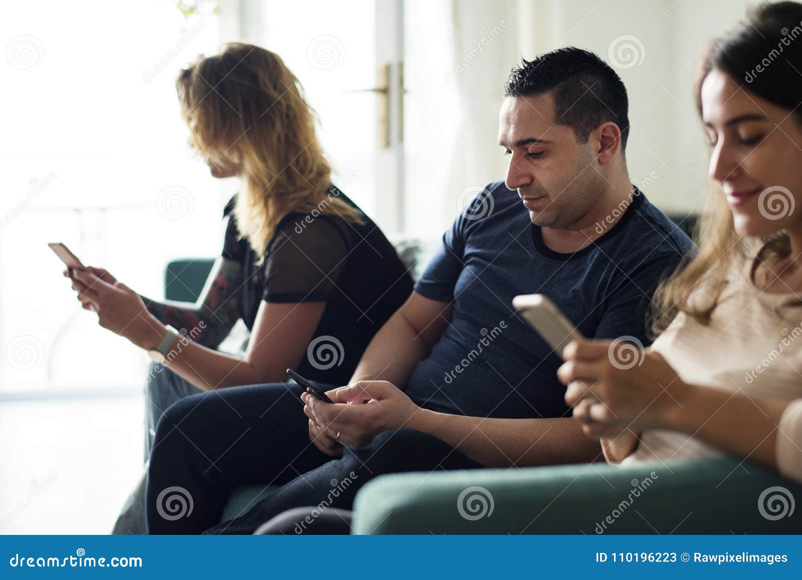 People Using Mobile Phones Sitting Stock Image - Image of america ...