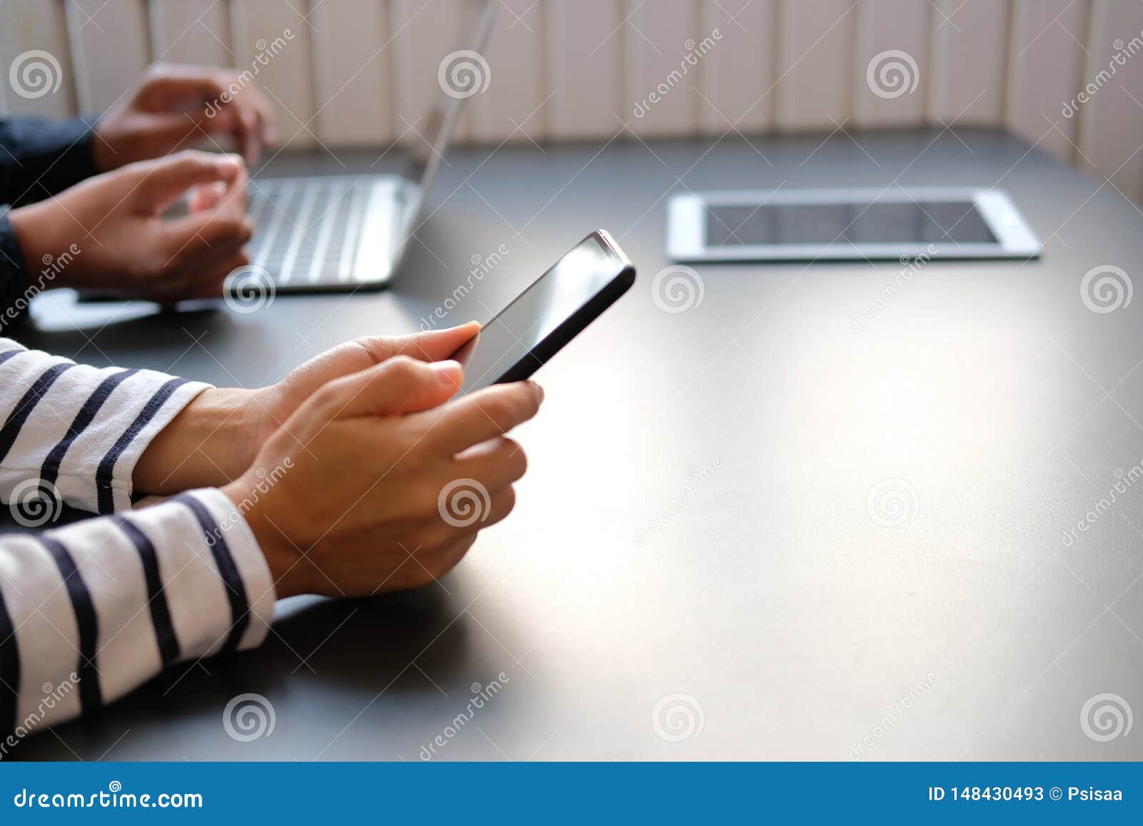 People Using Mobile Smart Phone Tablet Computer Stock Image - Image of ...