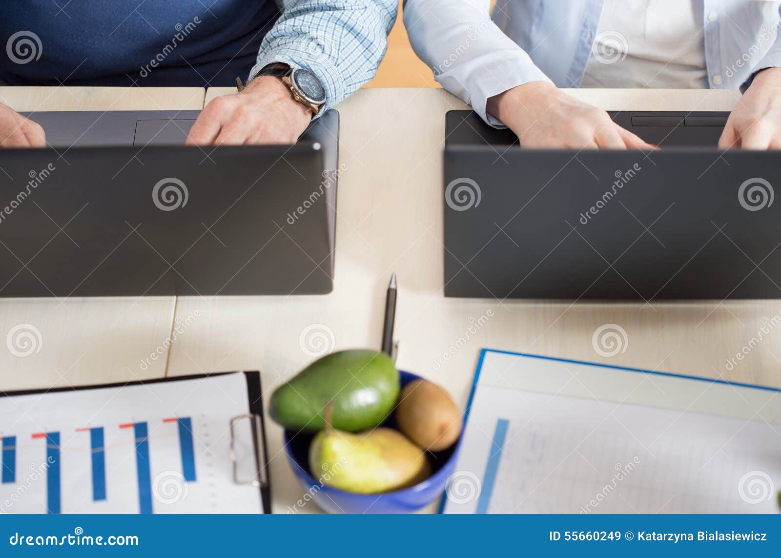 People Using Notebooks at Work Stock Image - Image of office, modern ...