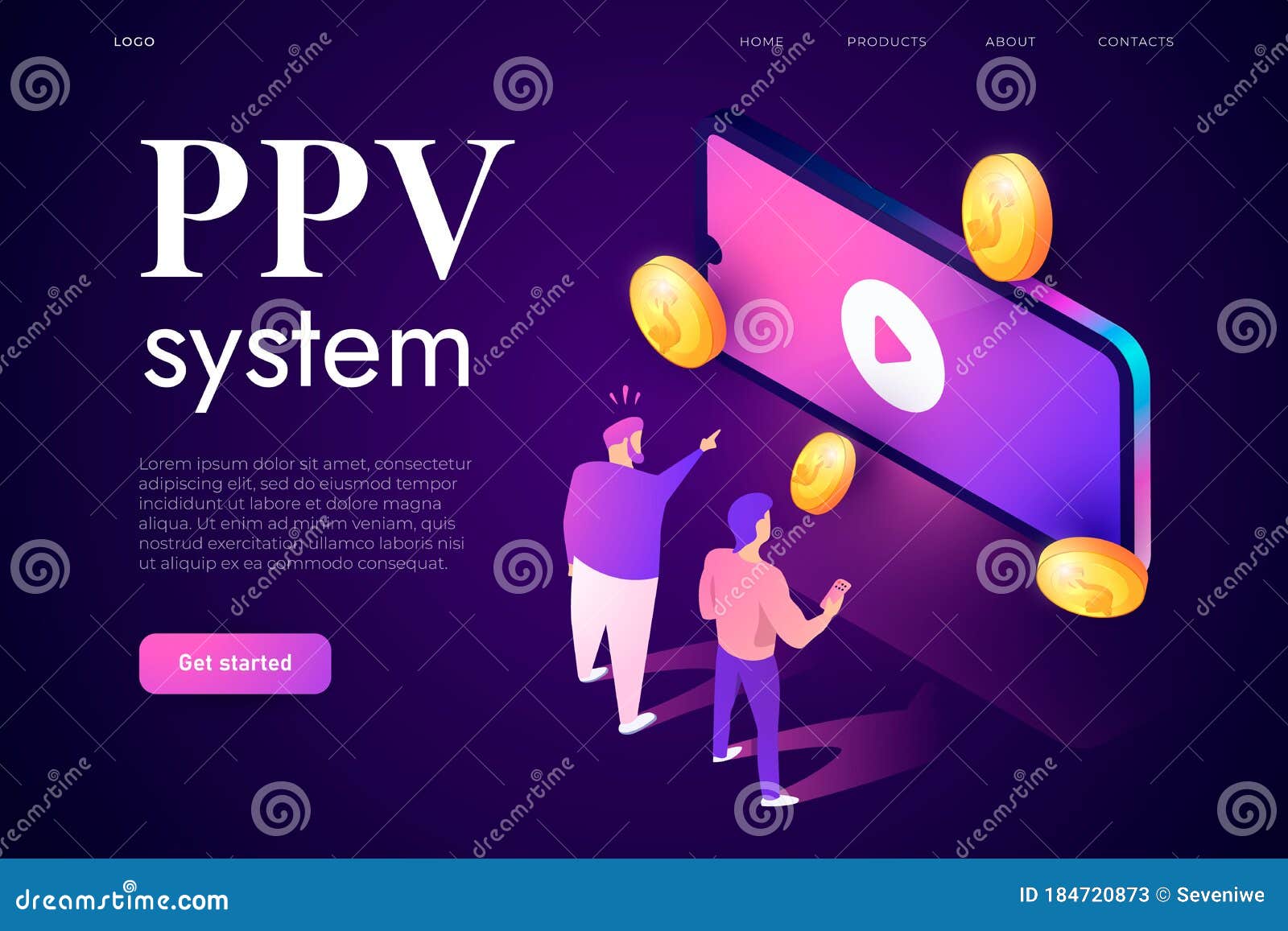 People Using Online Watching Services Via Pay Per View System. Landing ...