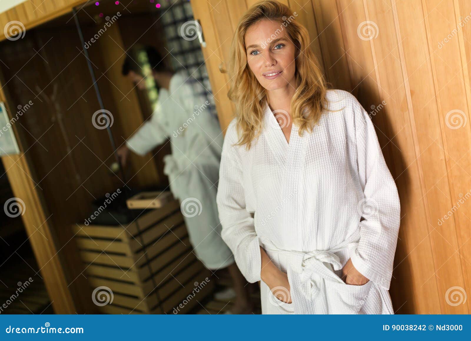 People Using Sauna at Spa Resort Stock Photo - Image of resting ...