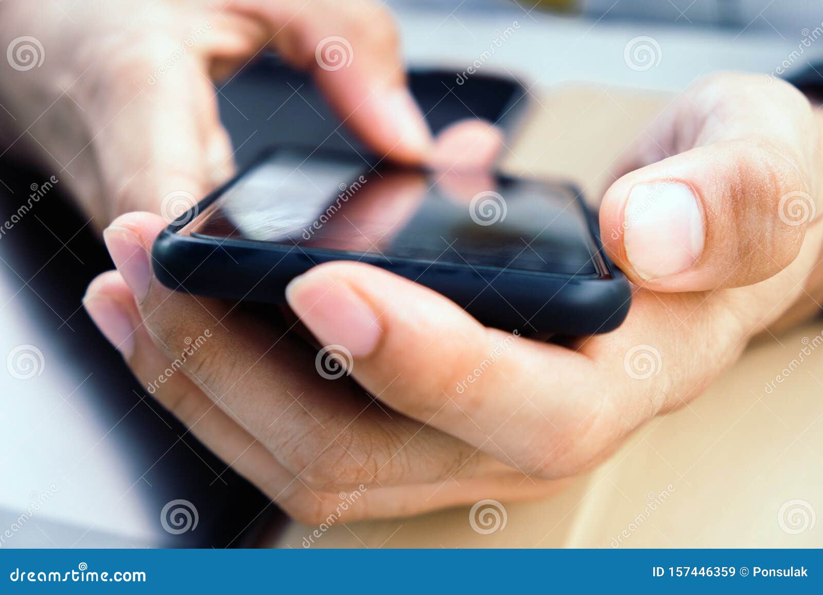 People using a smartphone. stock image. Image of lifestyle - 157446359