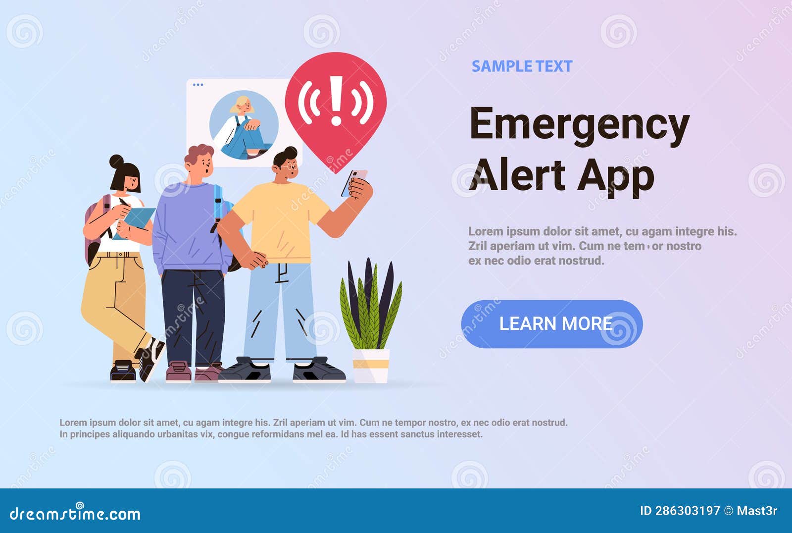 People Using Smartphone with Exclamation Alarm Caution Warning ...