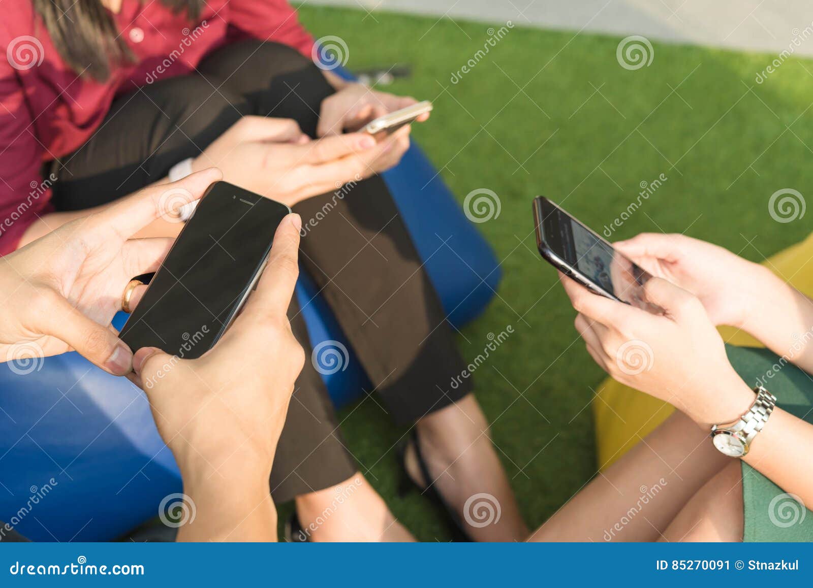 People Using Smartphone, Tablet, Internet of Things Conceptual, Stock ...