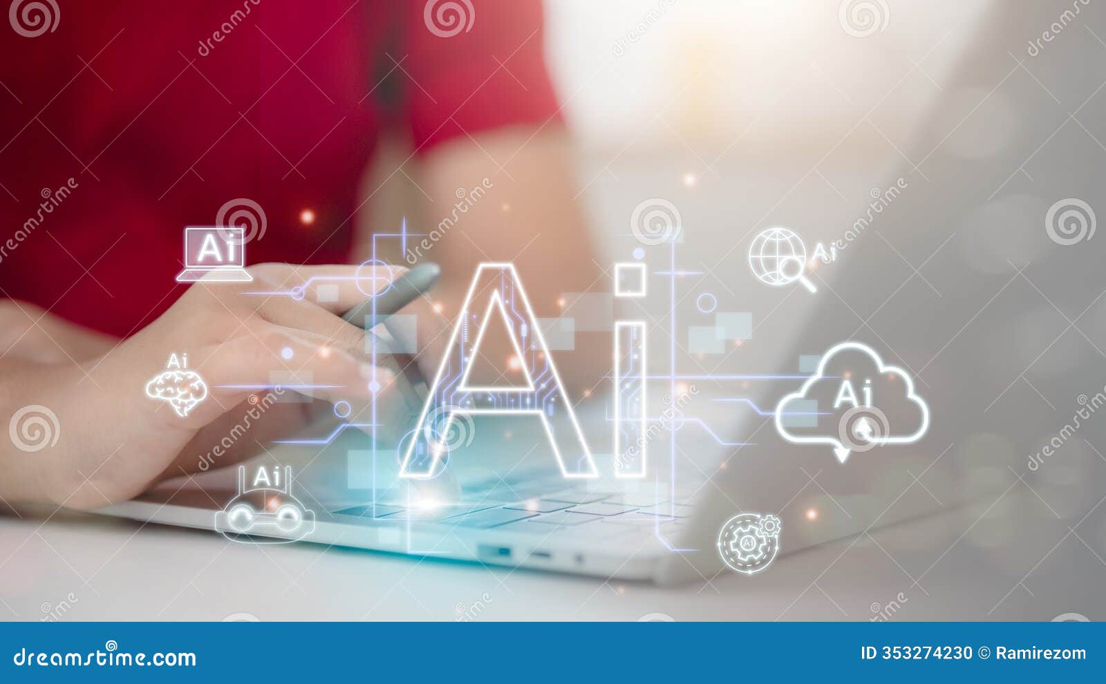 People Using Technology AI for Working Tools. Chatbot Chat with AI ...