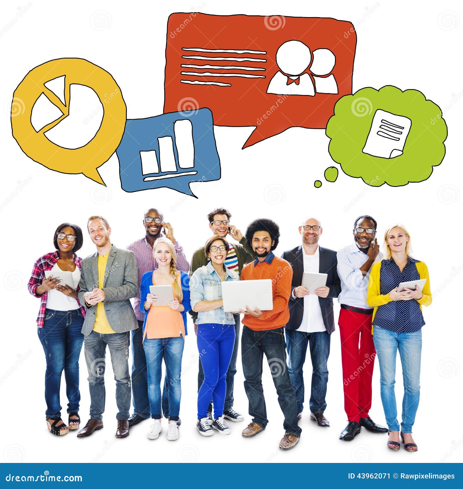 People Using Technology and Data Concepts Stock Image - Image of ...