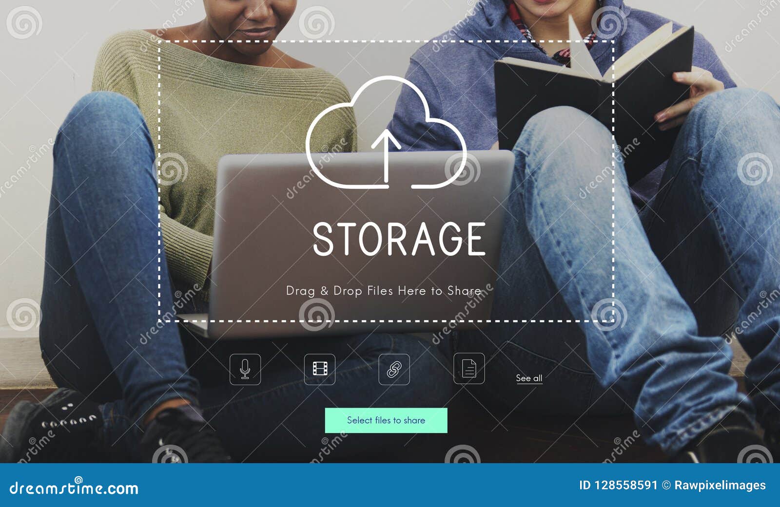 People Using Technology Digital Device with Cloud Computing Icon ...